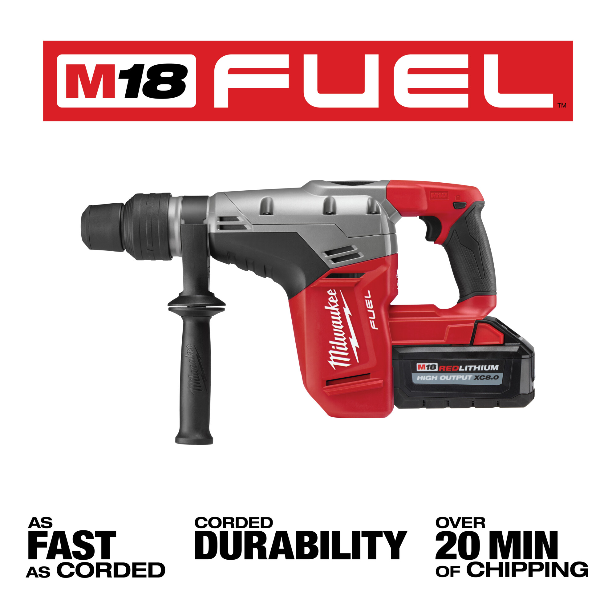 Milwaukee M18 FUEL 1-9/16in. SDS Max Rotary Hammer Kit with 2 Batteries ...