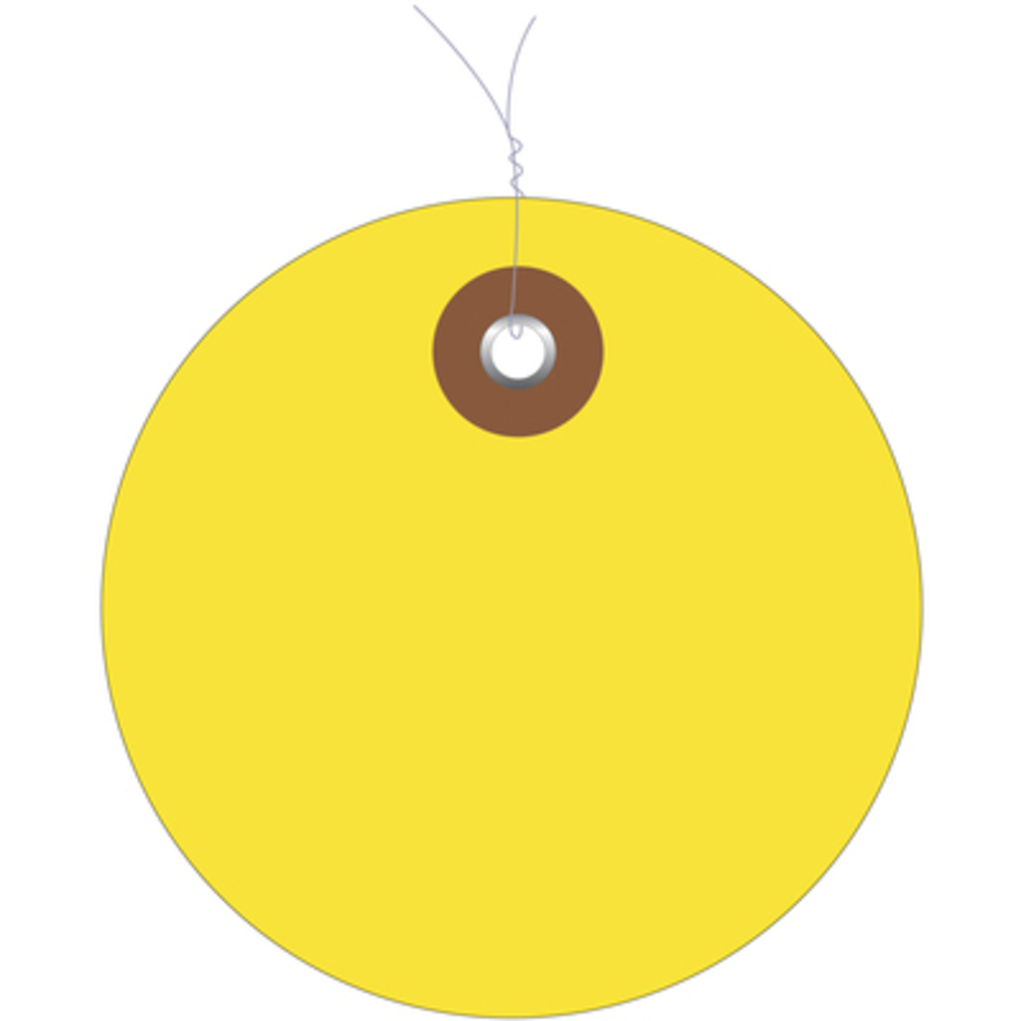 3in. Yellow Plastic Circle Tags - Pre-Wired 100/CS, Model# G26073W ...