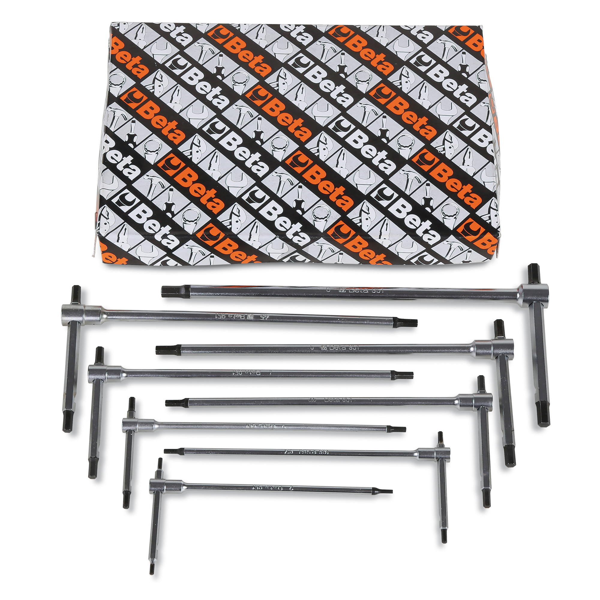 Beta, Sliding T-Handle Hex Keys 2mm - 6 mm, Pieces (qty.) 8 Model# 951 ...
