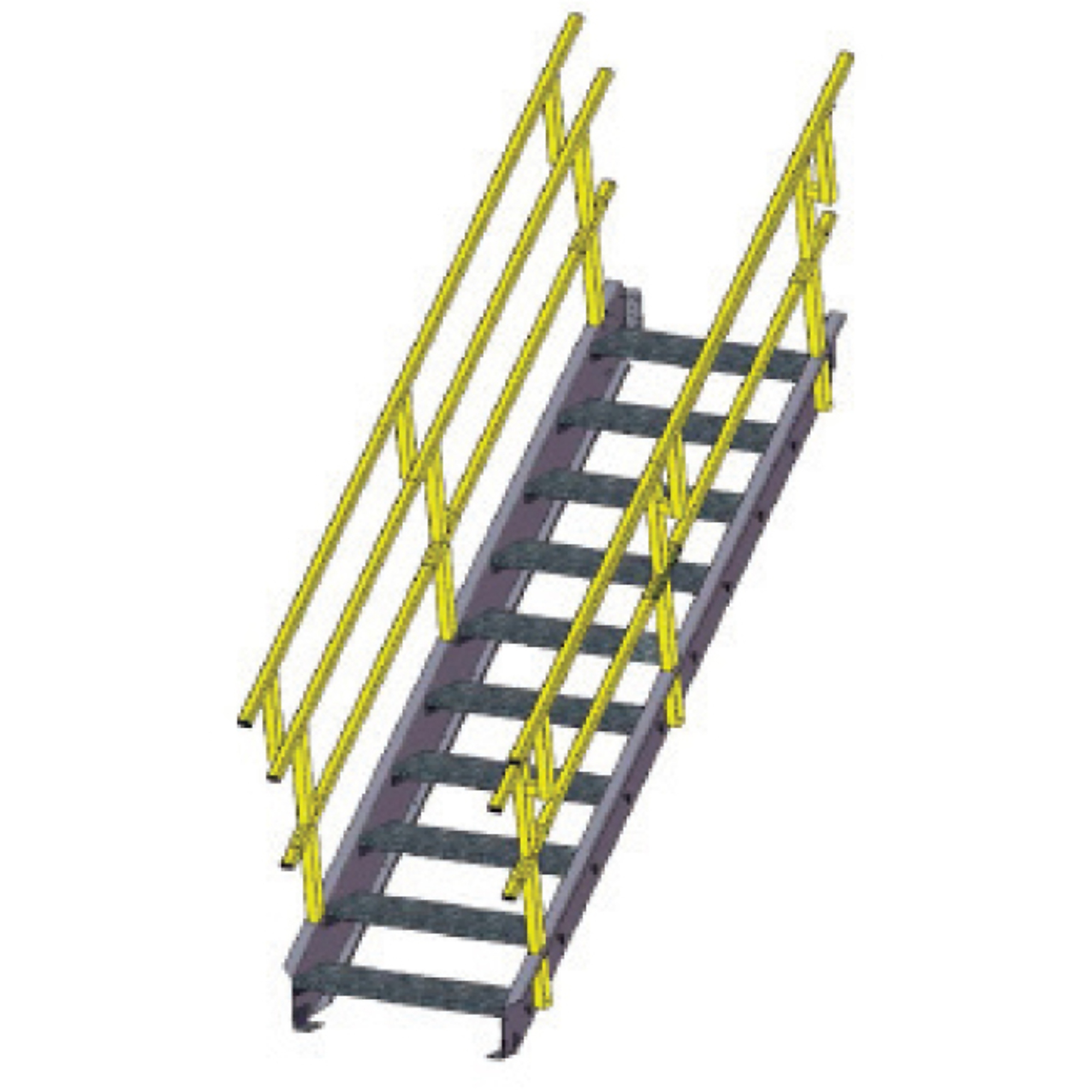 Equipto, OSHA Stairway-internal handrail 48in.W w/14 Stairs, Capacity ...