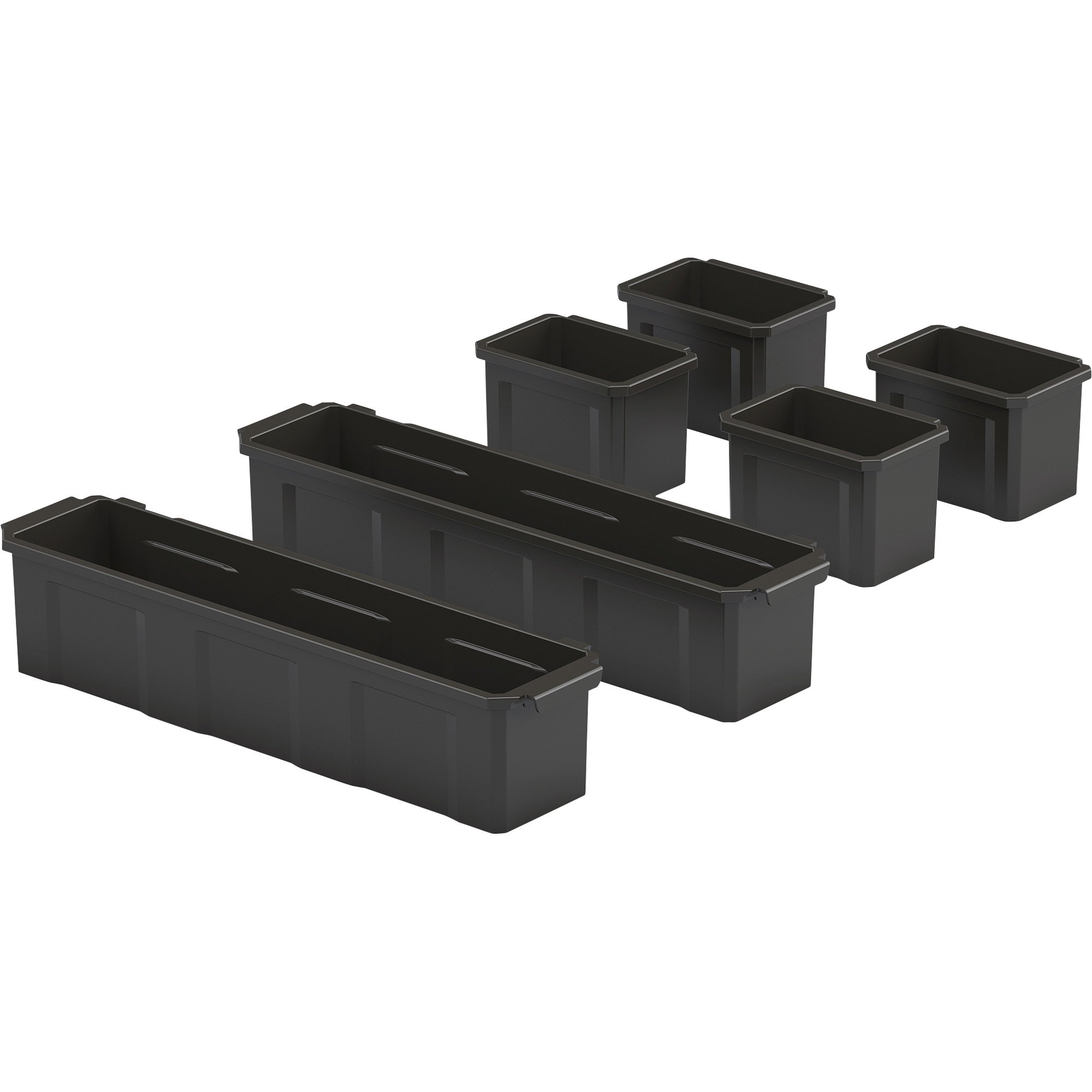 Suncast Utility / Housekeeping Cart Bins — Black, 6-Pc. Set, 2 Large ...