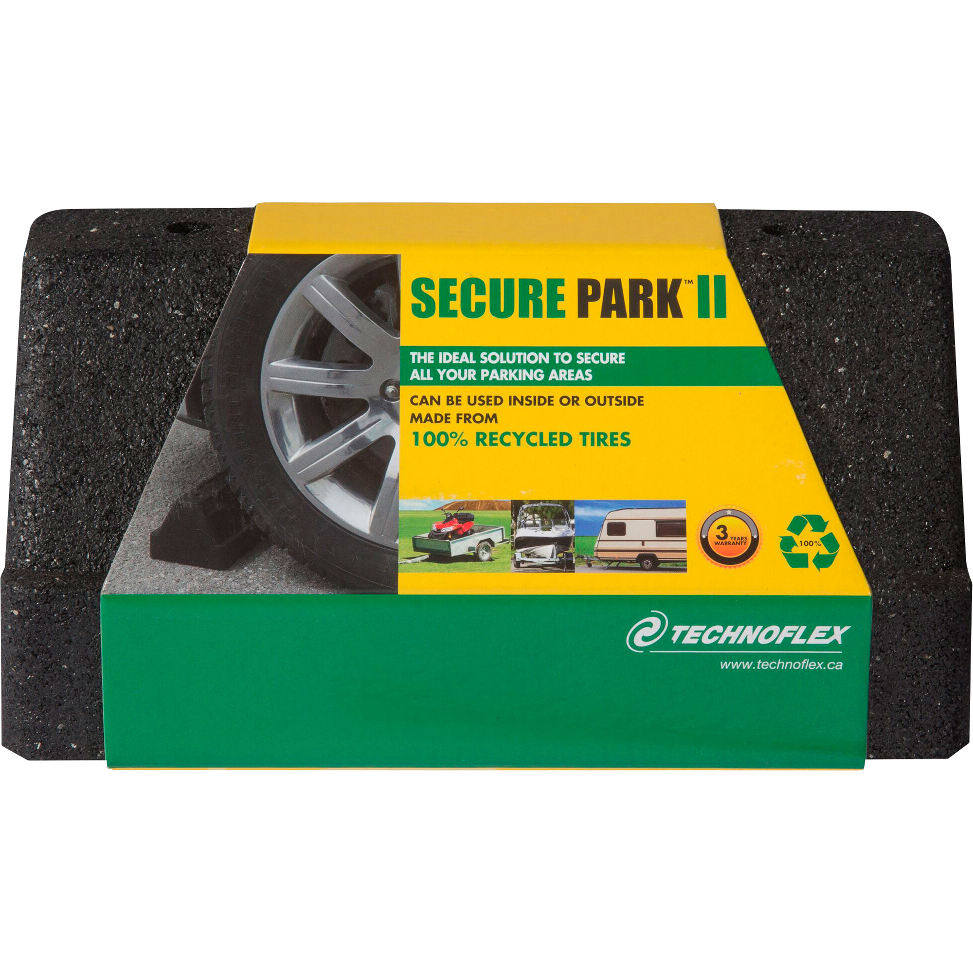 Technoflex Secure Parking Curbs - 10in.L, 2-Pk., Black, Recycled Tires ...