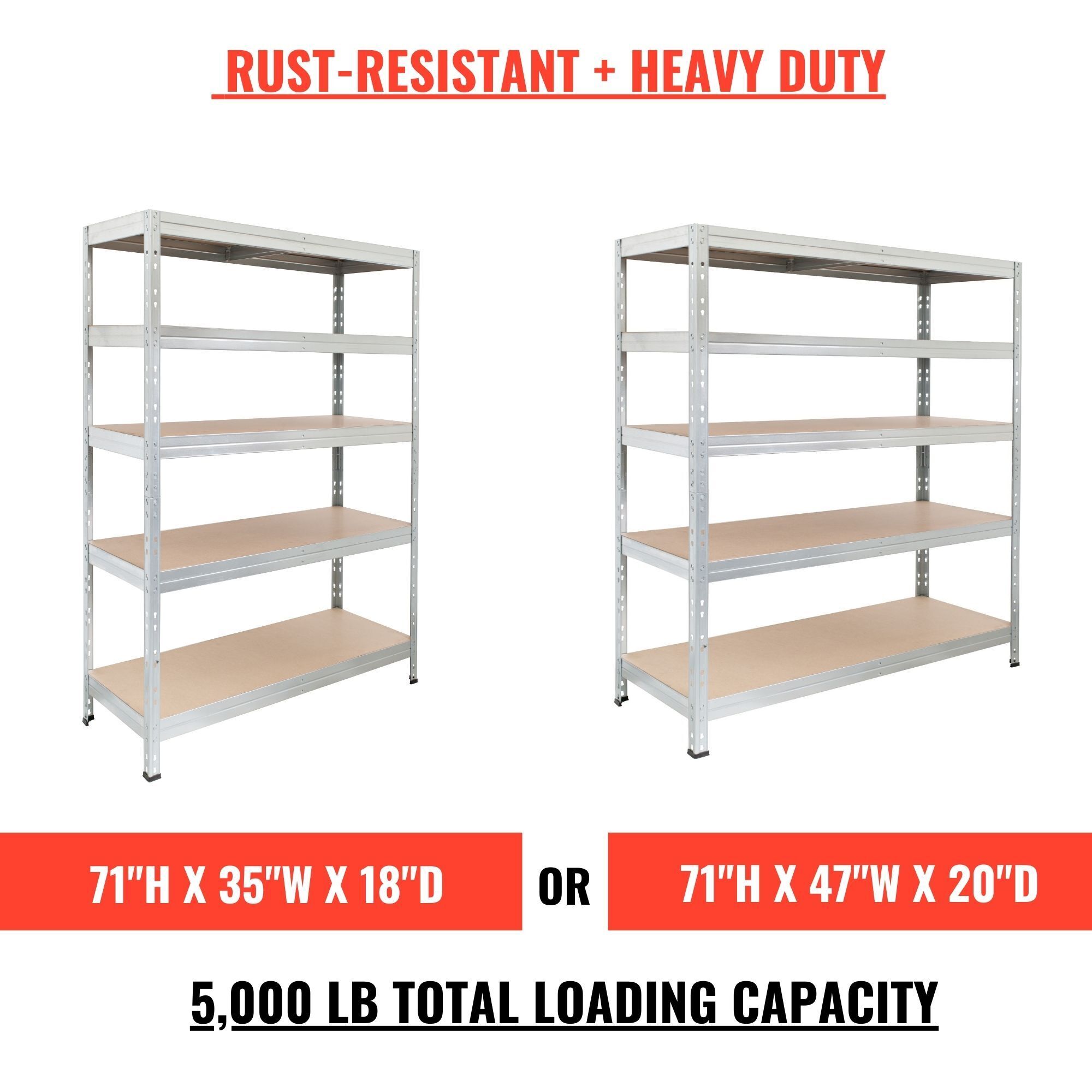 AR Shelving, Heavy Duty 5000 Lb Galvanized Steel Durable Collection ...
