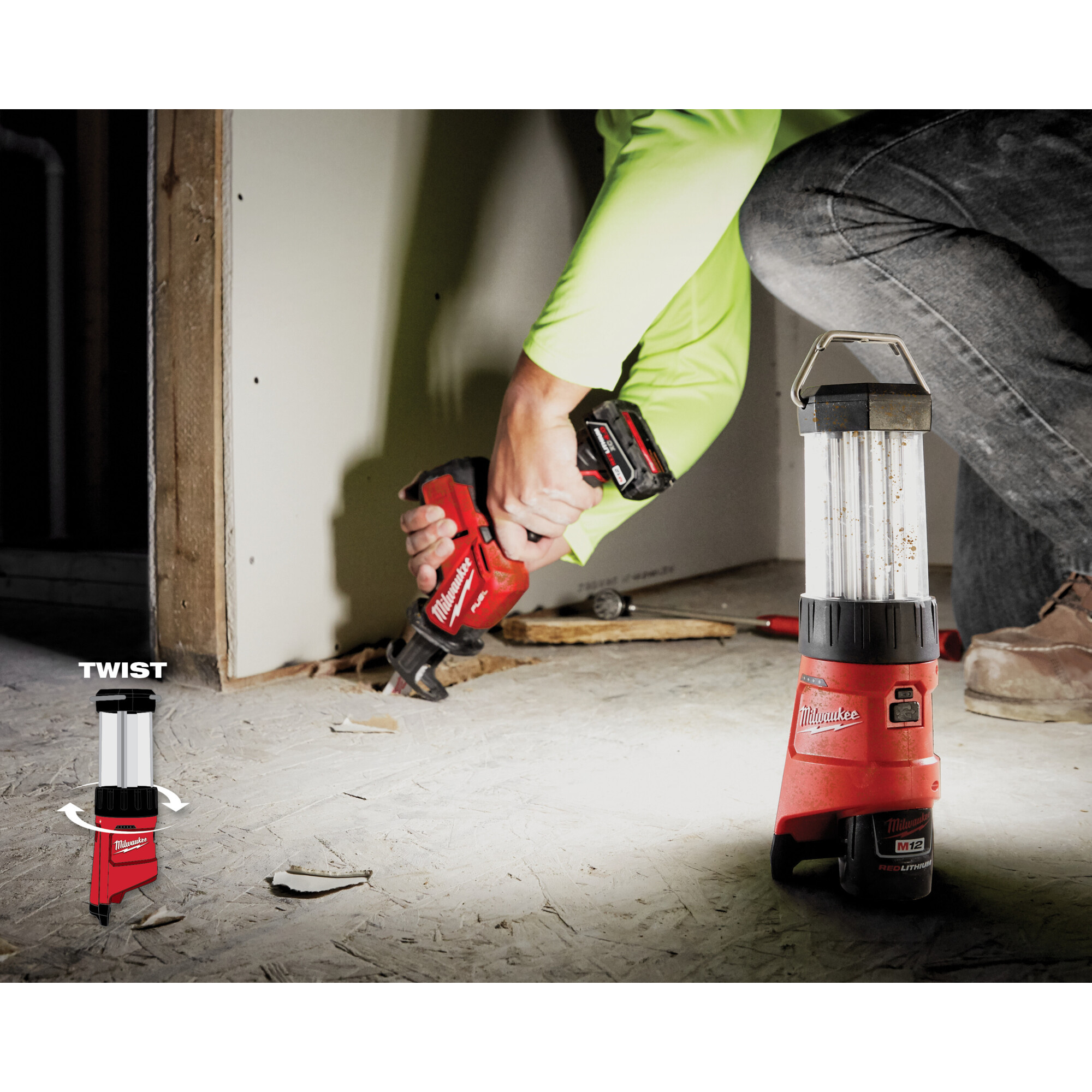 Milwaukee M12 LED Portable Work Flood Light/Lantern with Built-In USB ...