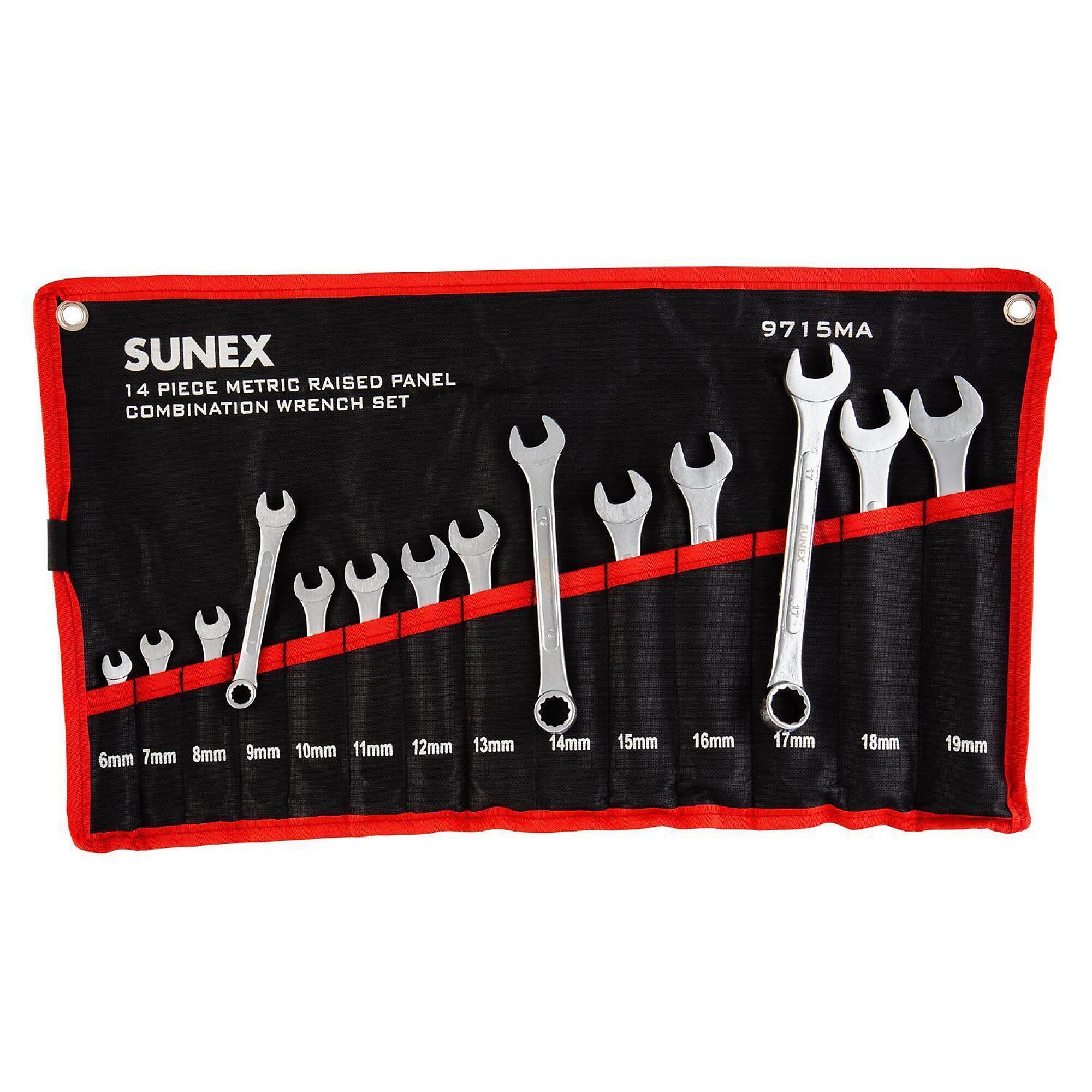 Sunex Tools, 14 Pc. Metric Raised Panel Combination Wrench Set, Model# 9715A | Northern Tool
