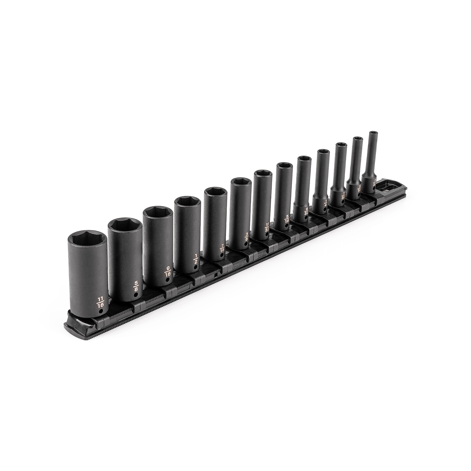 Tekton, 13pc 1/4in. Deep 6pt Imp. Socket Set w/Rail (Inch), Model ...