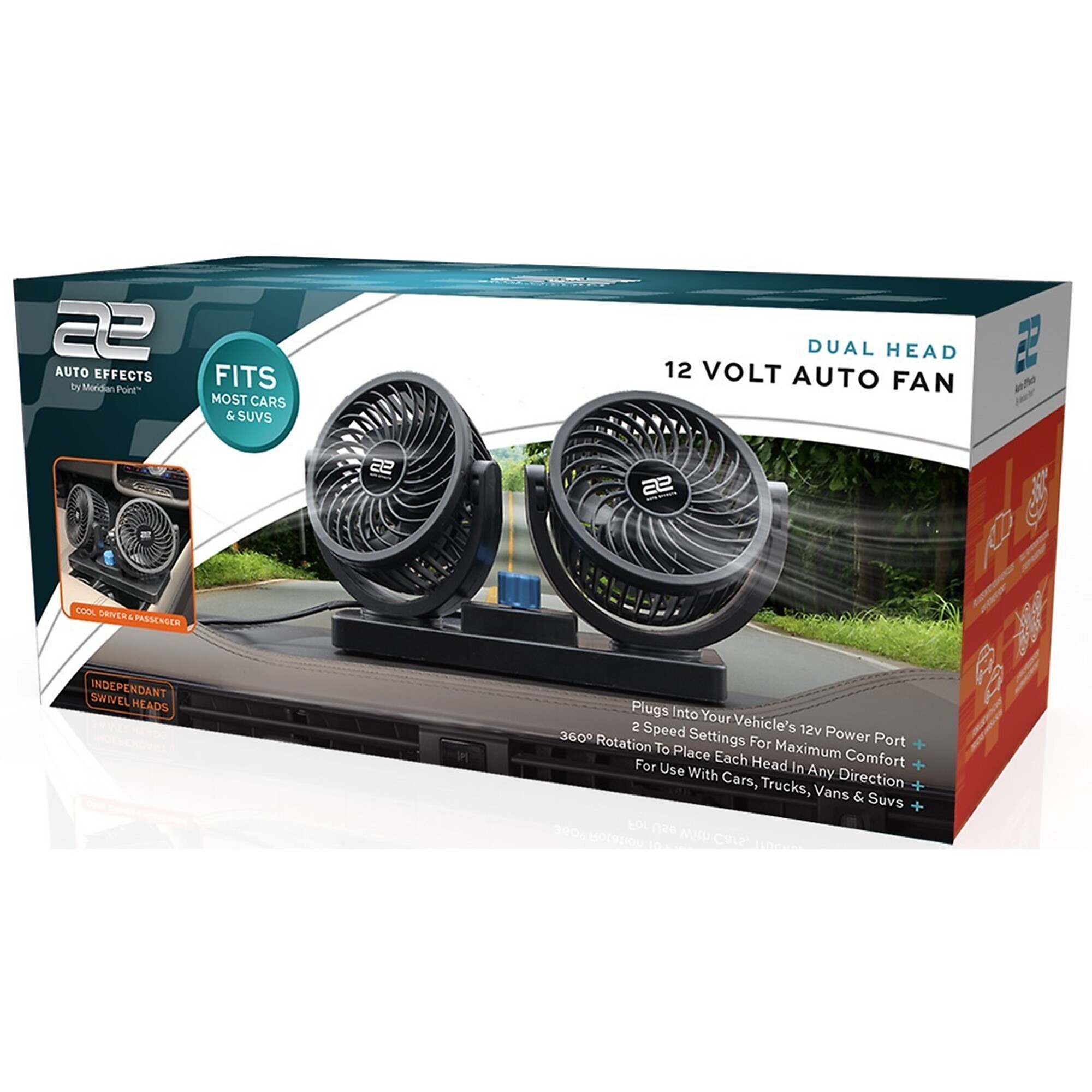 Dual Head 12 Volt Auto Fan, Model# DHAF-12-4708 | Northern Tool