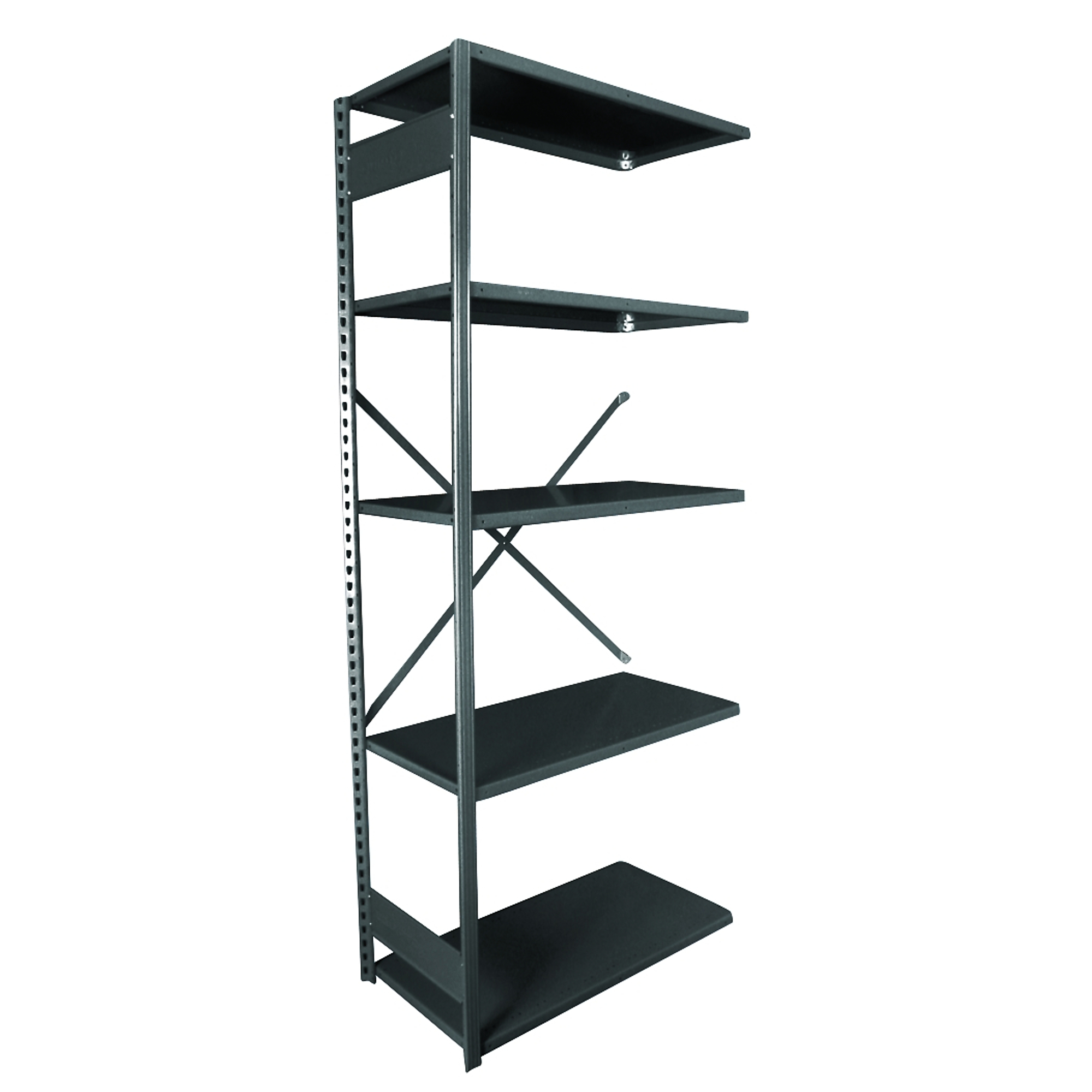 Equipto, VG Shelf Unit- Open AddOn7 x 1 x 4- /6 Shelves, Height 84 in ...