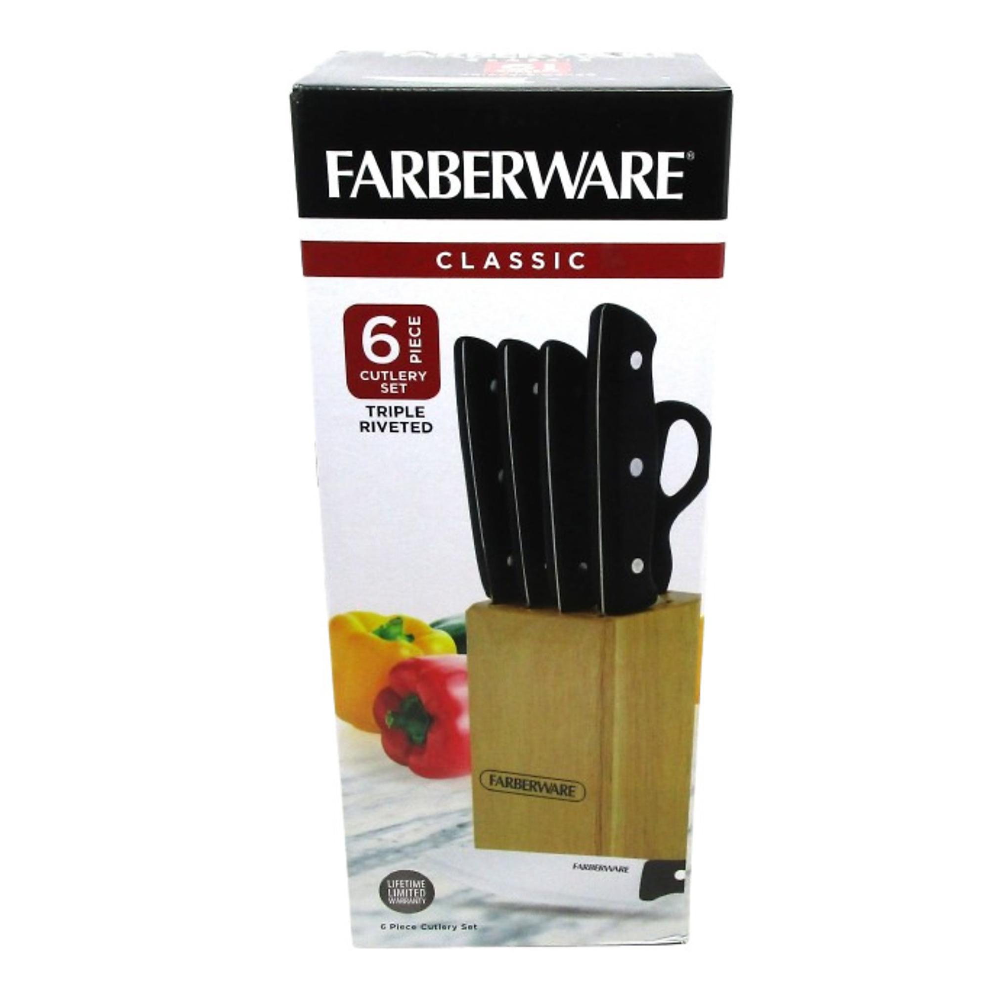 Farberware, 6pc cutlery set with wood block, Included (qty.) 6 Material ...