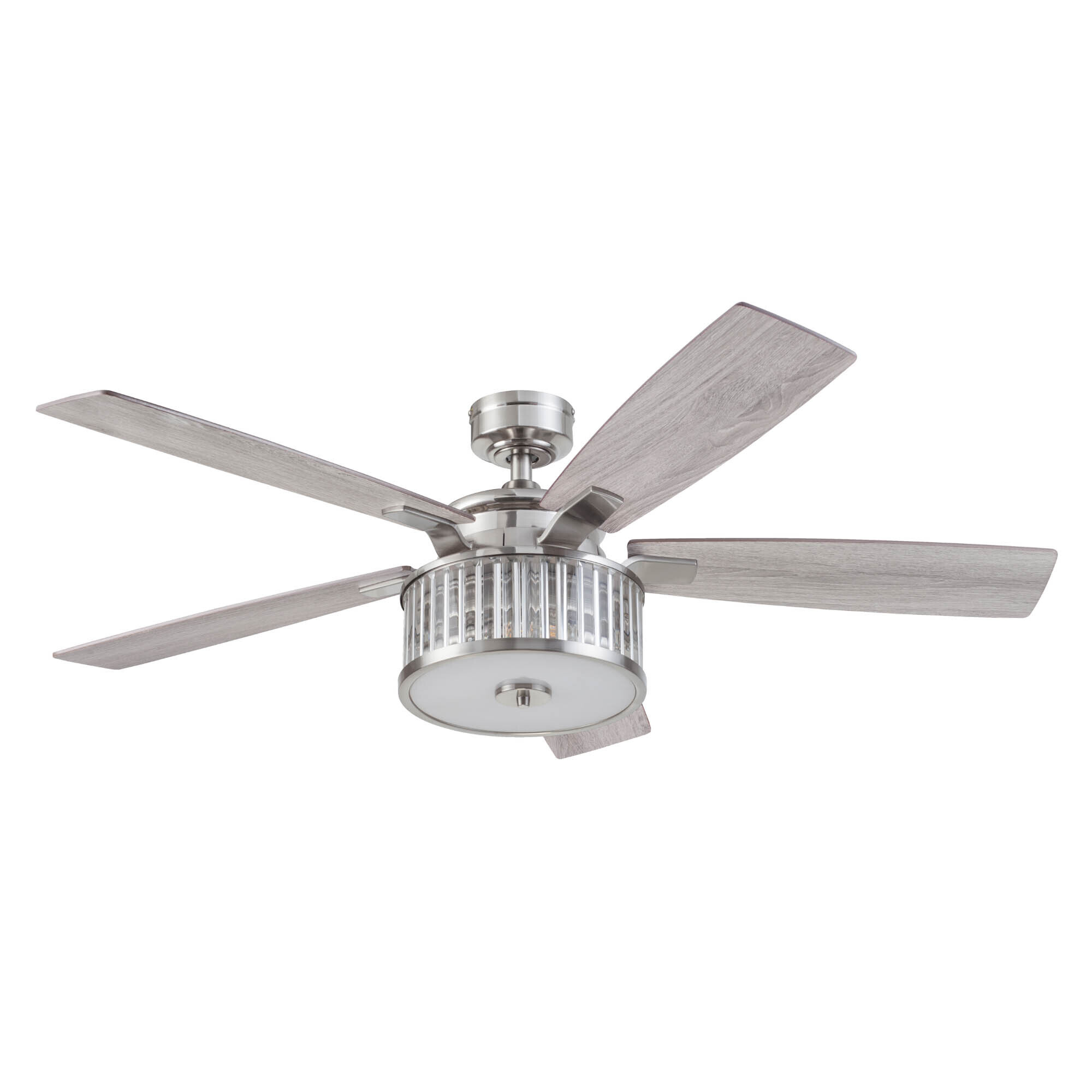 Prominence Home, 52in. Saphina Glam Ceiling Fan, Brushed Nickel, Fan ...