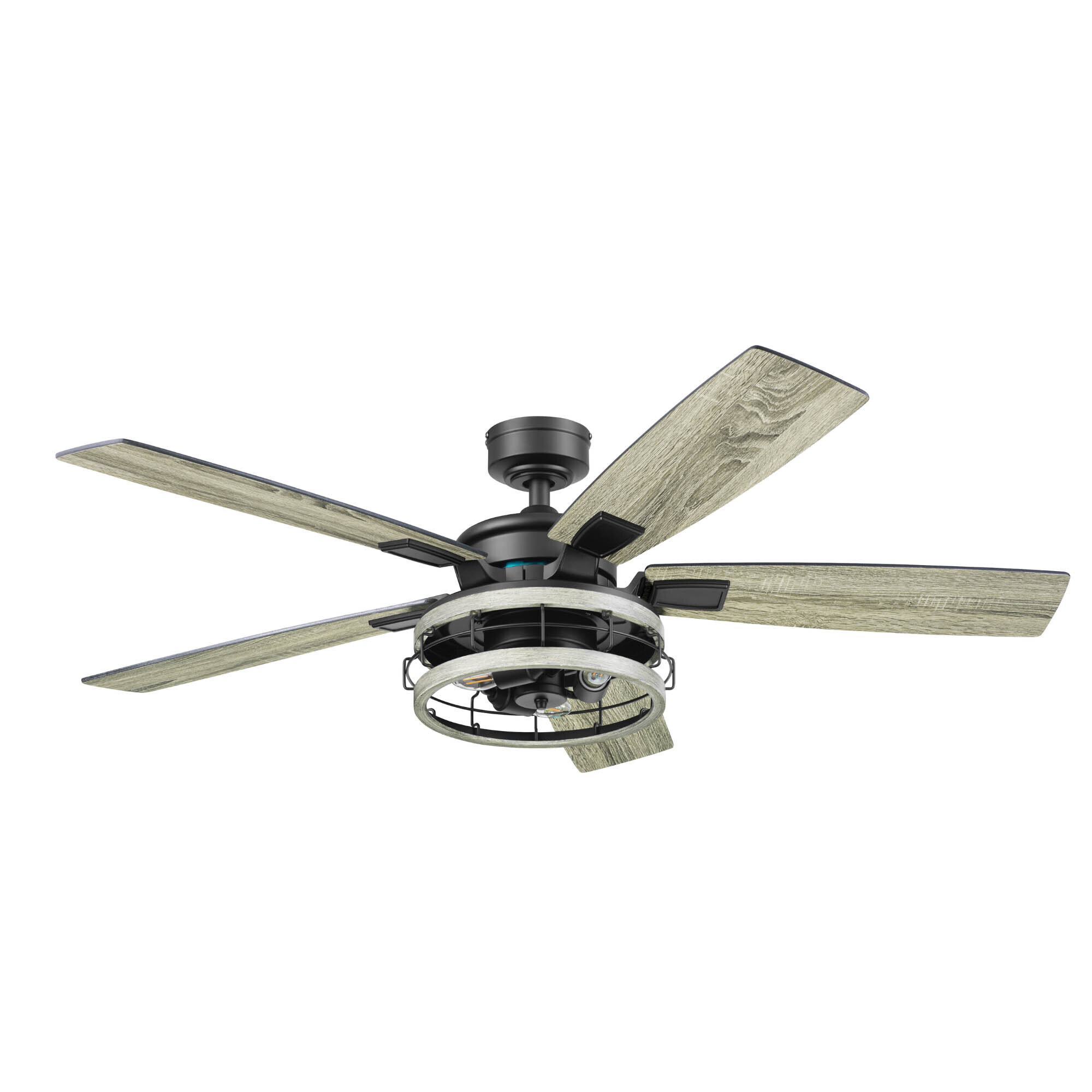 Prominence Home, HW Carnegie 52in. 5 Blade Cage Faux Wood Fan Remote ...