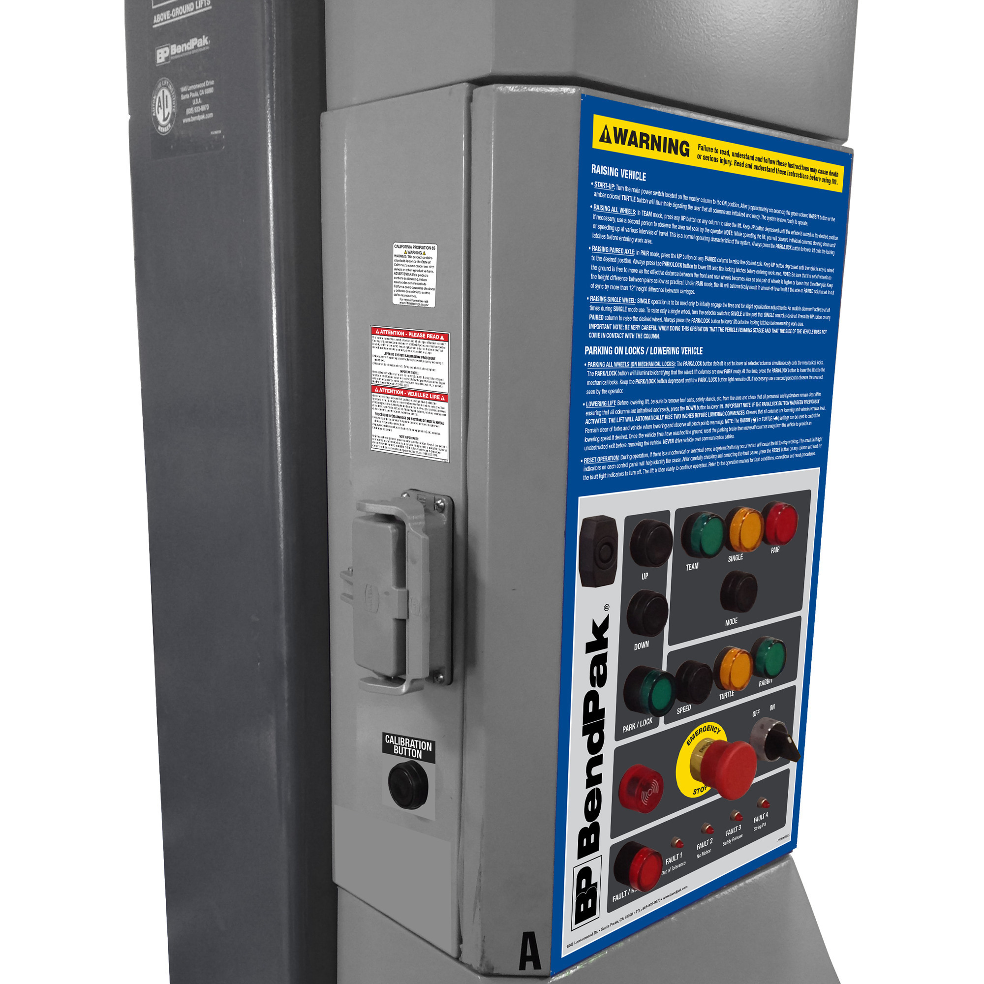 BendPak, Mobile Column Lift System Set of 2 Capacity 36000 lb, Max ...