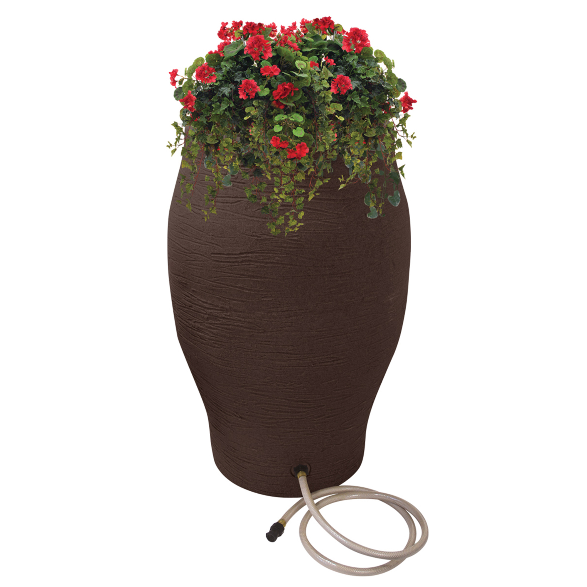 Emsco Group, 50gal Flatback Stoneware Urn Rain Barrel - Brown, Capacity ...