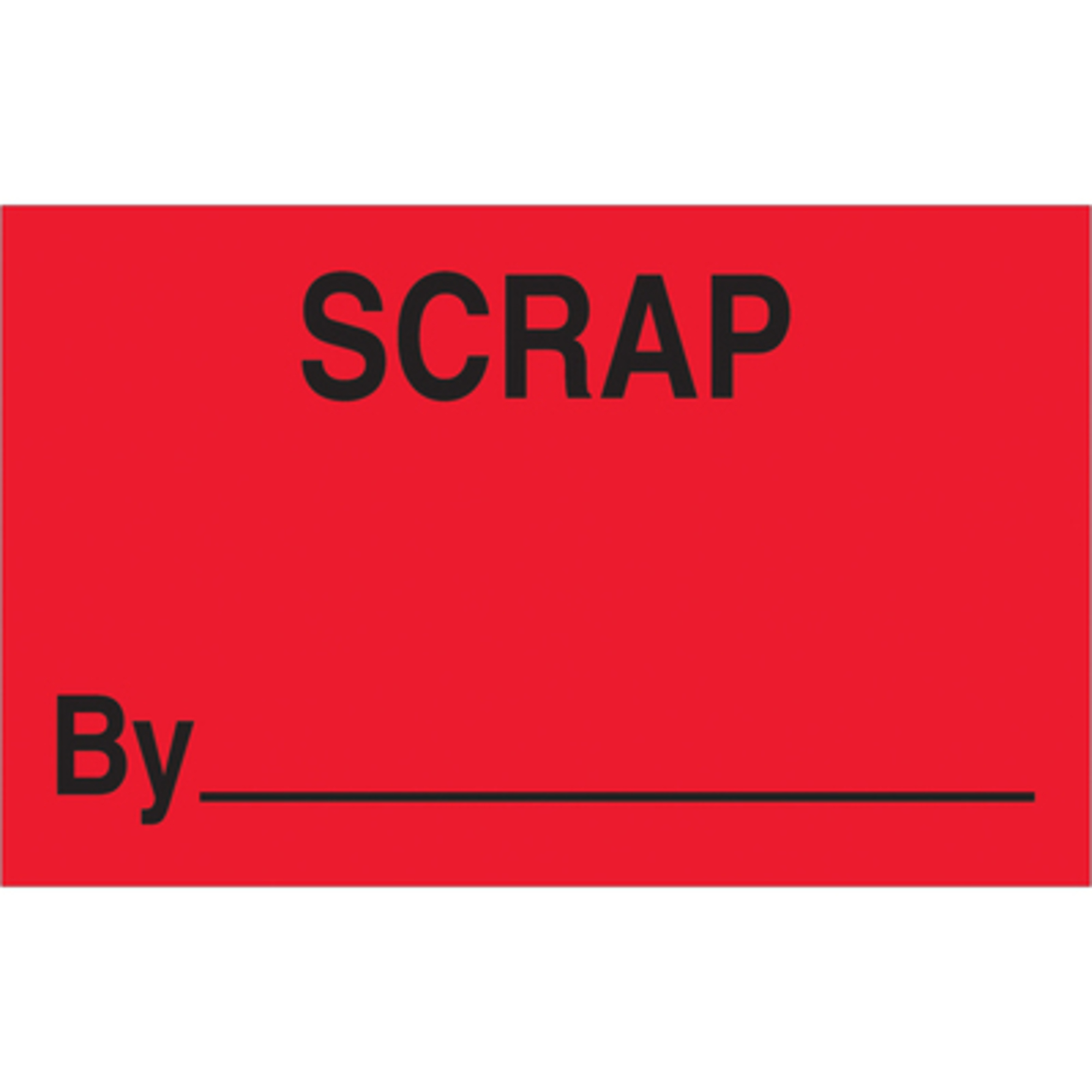 1 1/4 x 2in. - \"Scra By\" (Fluo Red) Label 500/CS, Model# DL1166 ...