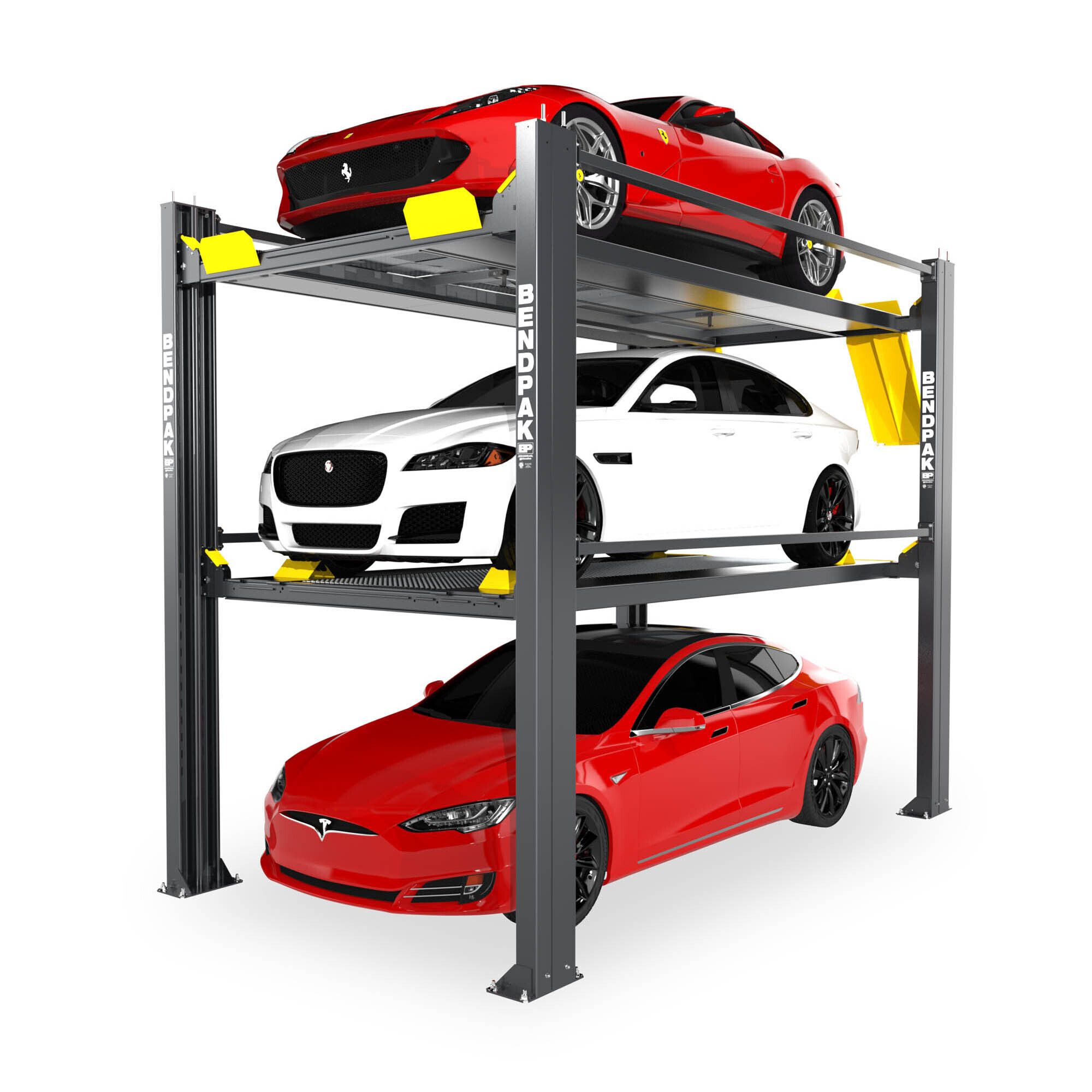 BendPak, 9000 and 7000lb. Capacity Tri-Level Parking Lift, Capacity ...