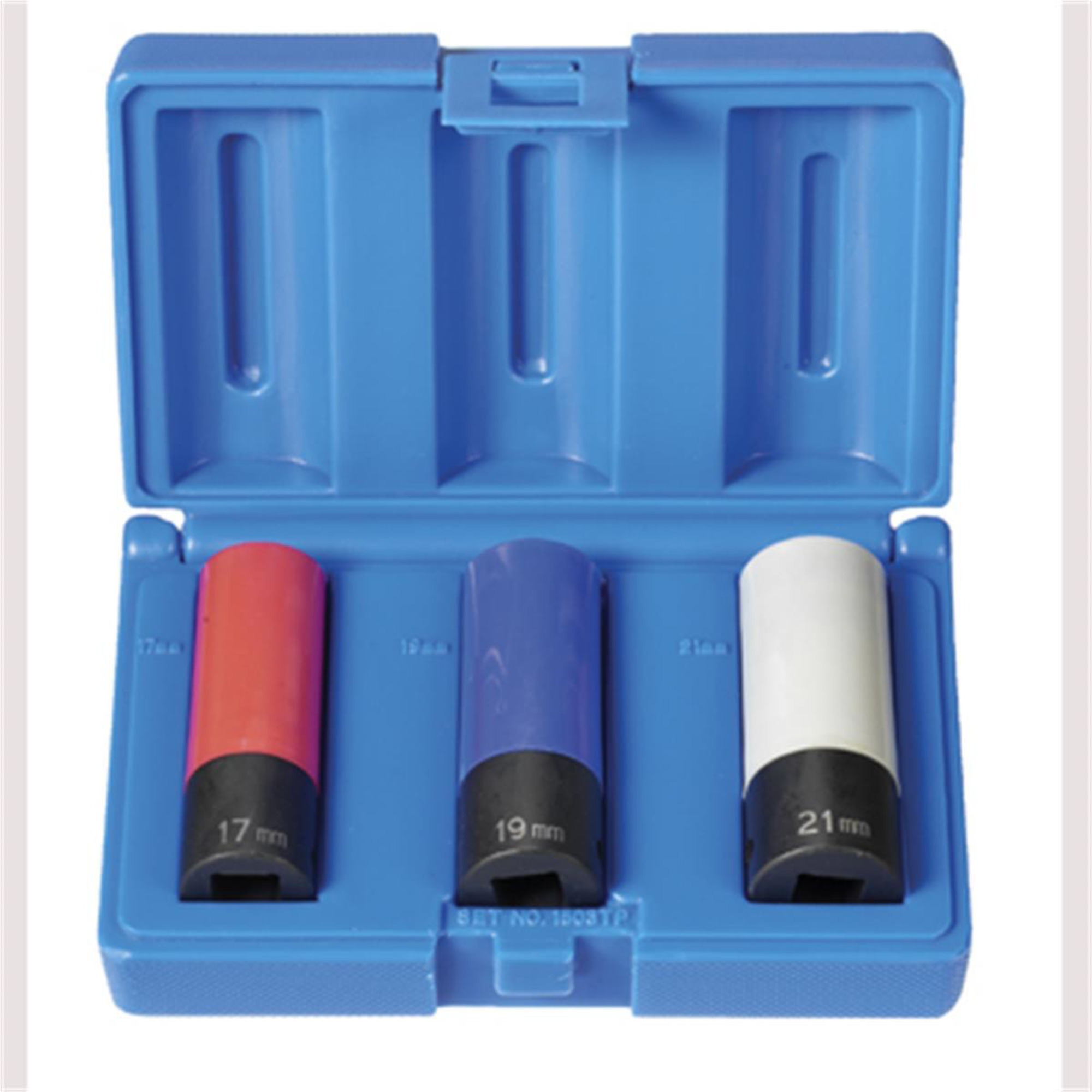 Grey Pneumatic Extra-Thin Wall Wheel Impact Socket Set — 1/2in. Drive ...