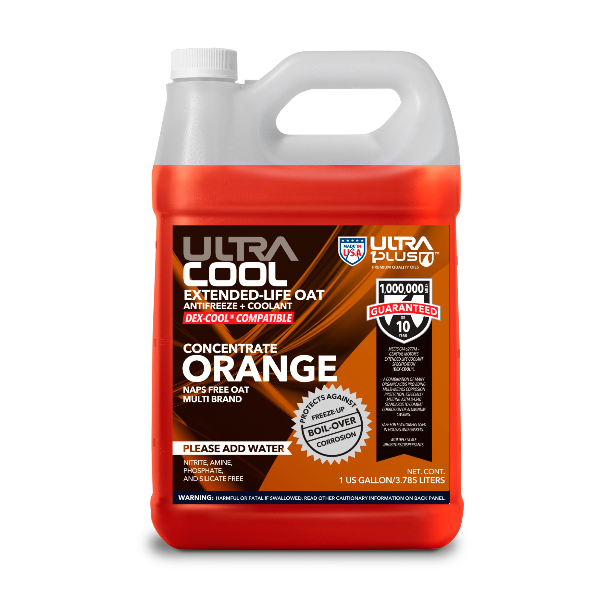 Ultra1Plus UltraCool, OAT Antifreeze + Coolant CONCENTRATE ORANGE 1 Gal ...