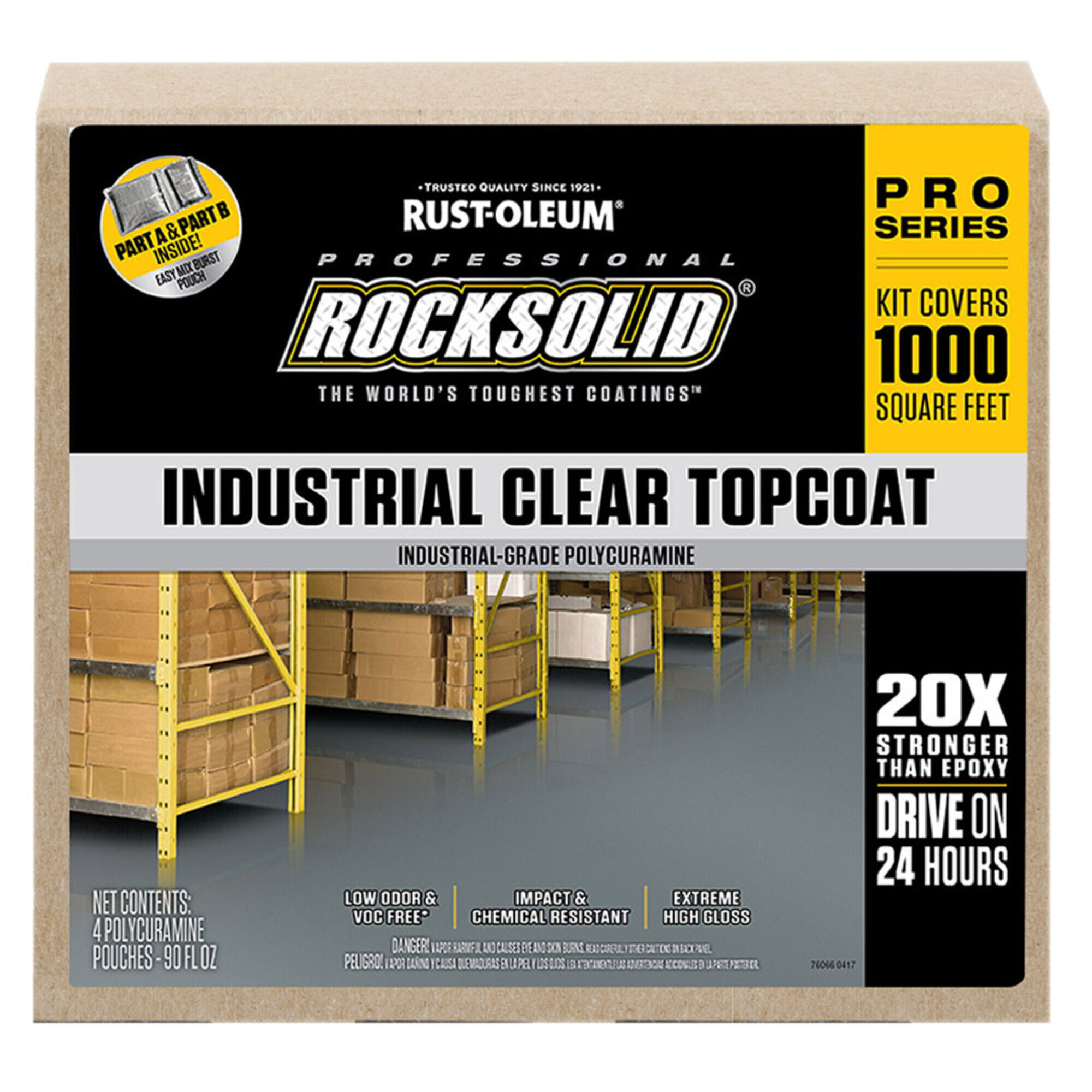 Rust-Oleum Polycuramine Industrial Floor Topcoat Kit - 360 Oz., Clear ...