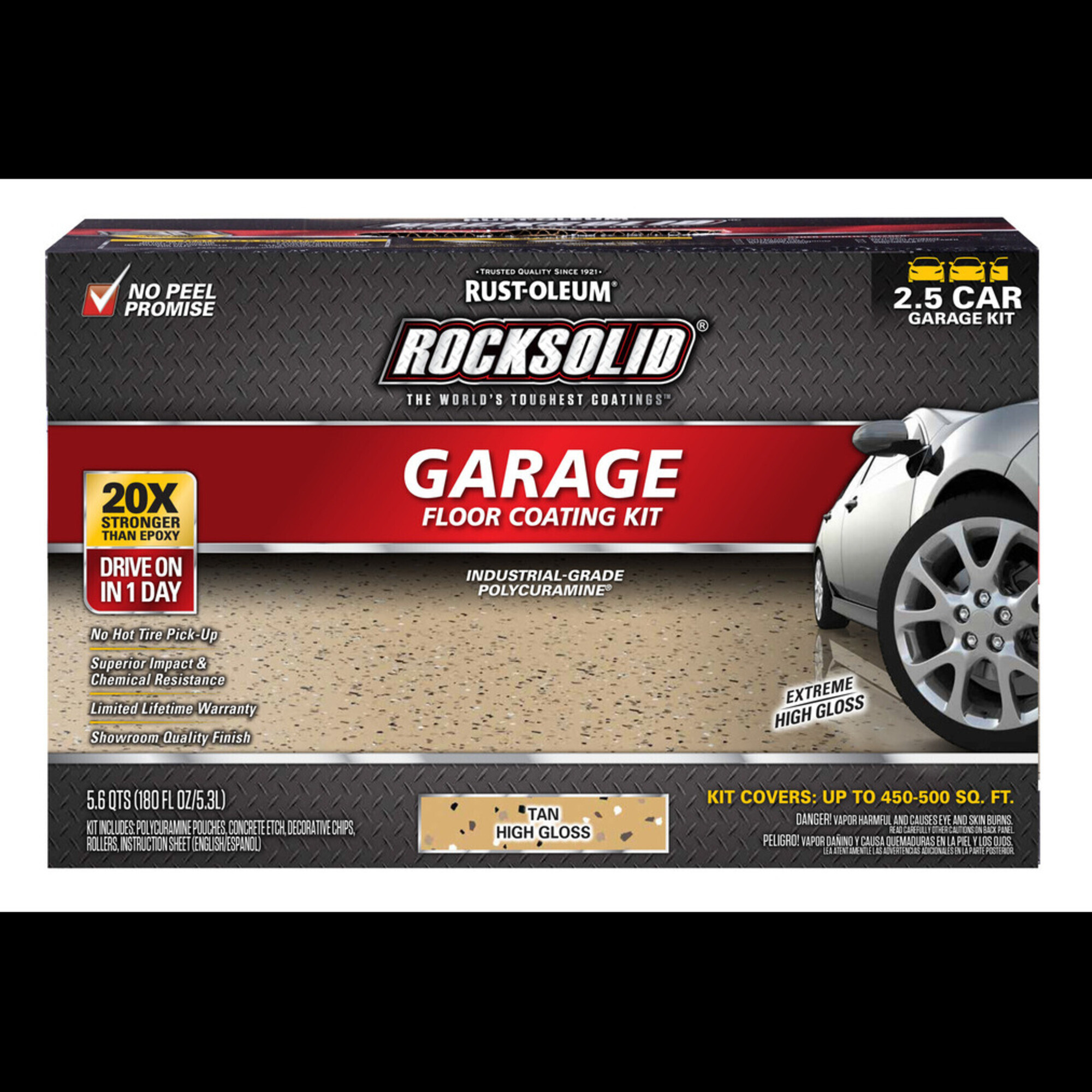 Rust-Oleum Polycuramine Garage Floor Coating Kit - 2.5 Car, 5.6 Quarts ...