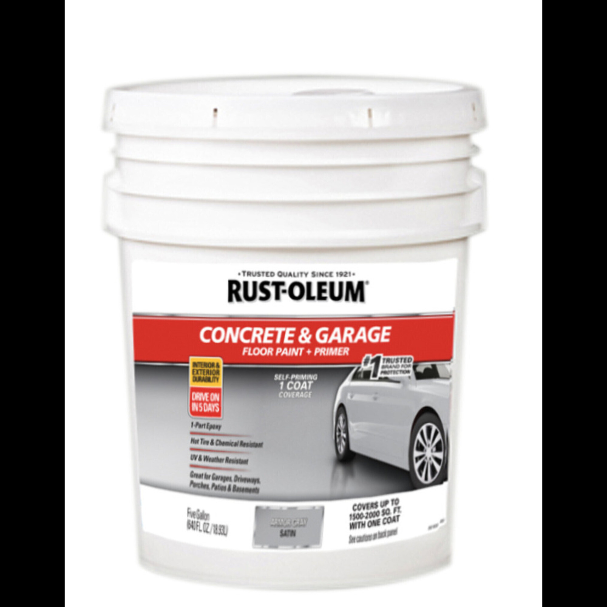 Rust-oleum, Concrete and Garage Floor Paint, Armor Gray, 5 Gal ...