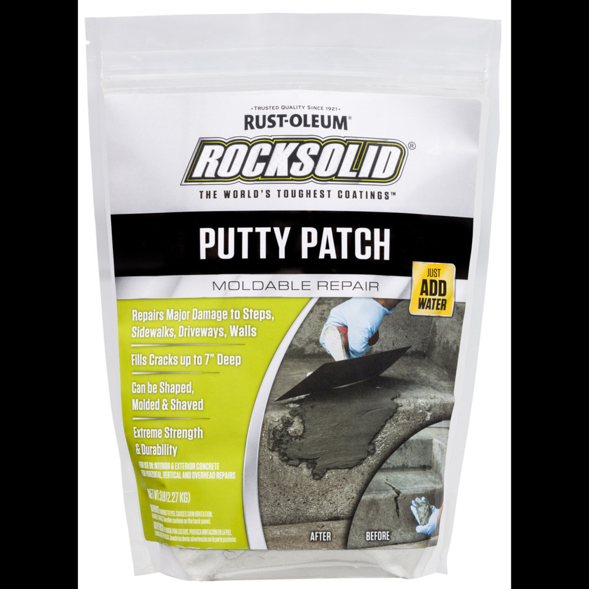 Rust-oleum, Concrete Putty Patch, Gray, 3LB, 6PK, Container Size 48 oz ...