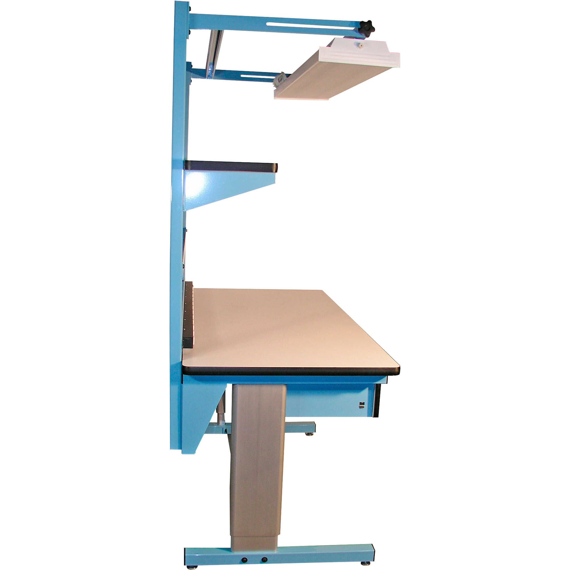 Pro-Line Hand-Crank, Height-Adjustable ESD Laminate Workbench — White ...