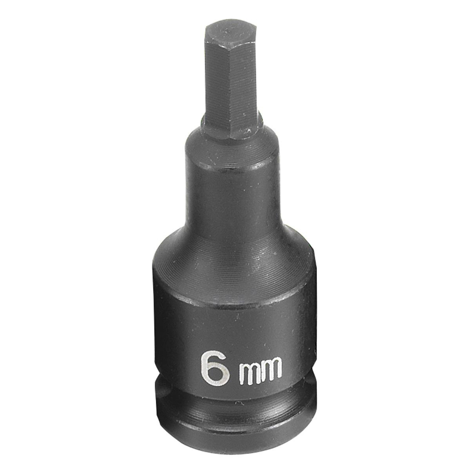 Grey Pneumatic Impact Hex Driver Socket - 6mm, 3/8in. Drive, Chrome ...
