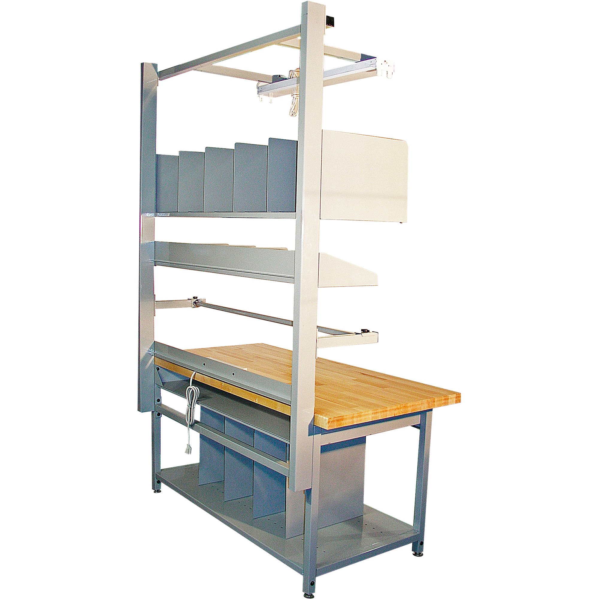 Pro-Line Solid Maple and Steel Packaging Workbench Kit — Maple/Light ...