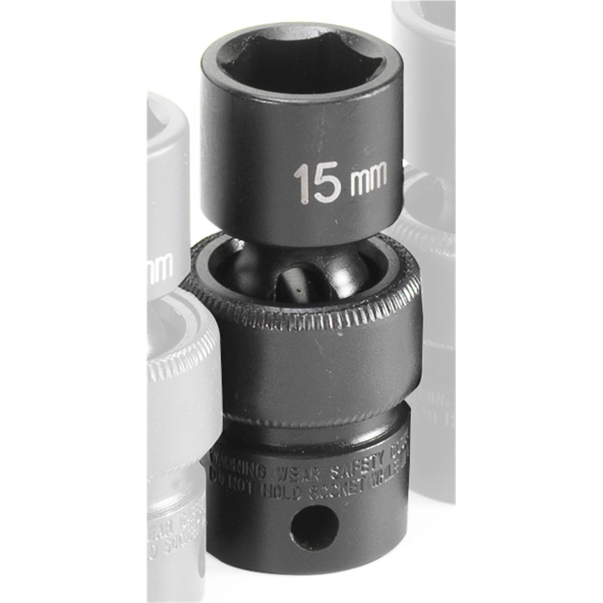 Grey Pneumatic Universal Impact Socket - 15mm, 3/8in. Drive, 6-Point ...