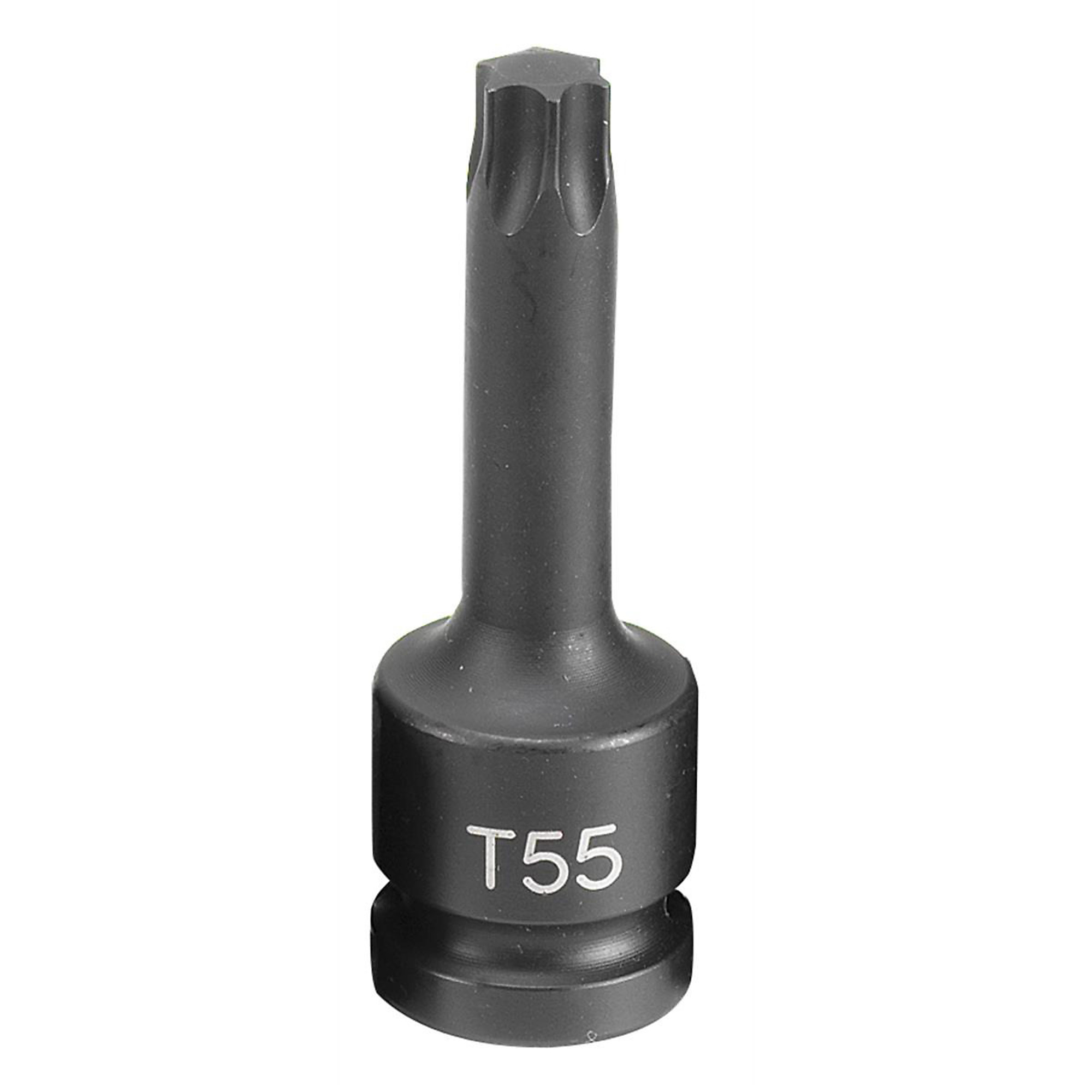 Grey Pneumatic Impact Socket - T55 Torx, 1/2in. Drive, Chrome ...