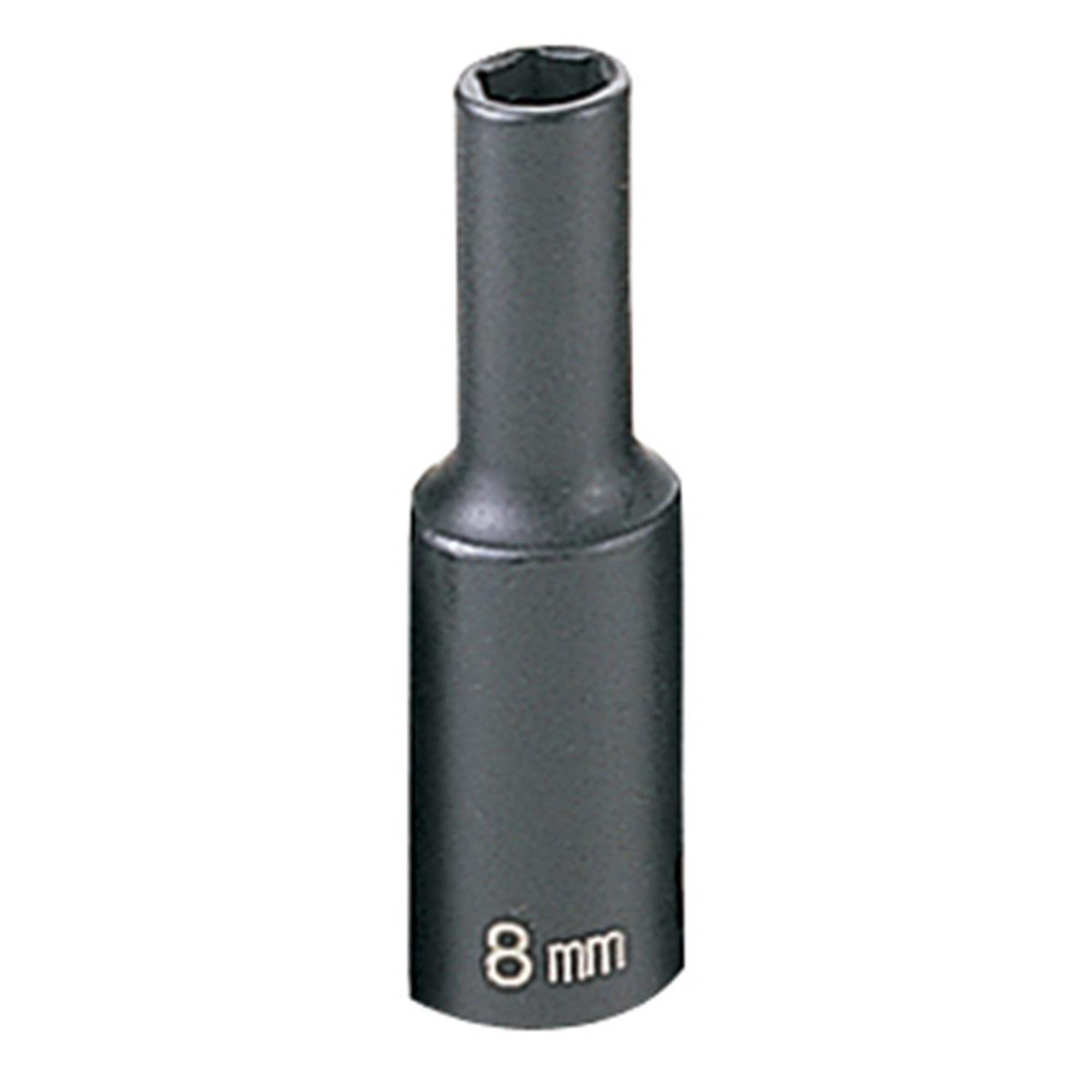 Grey Pneumatic Impact Socket - 8mm, 3/8in. Drive, 6-Point, Deep, Chrome ...