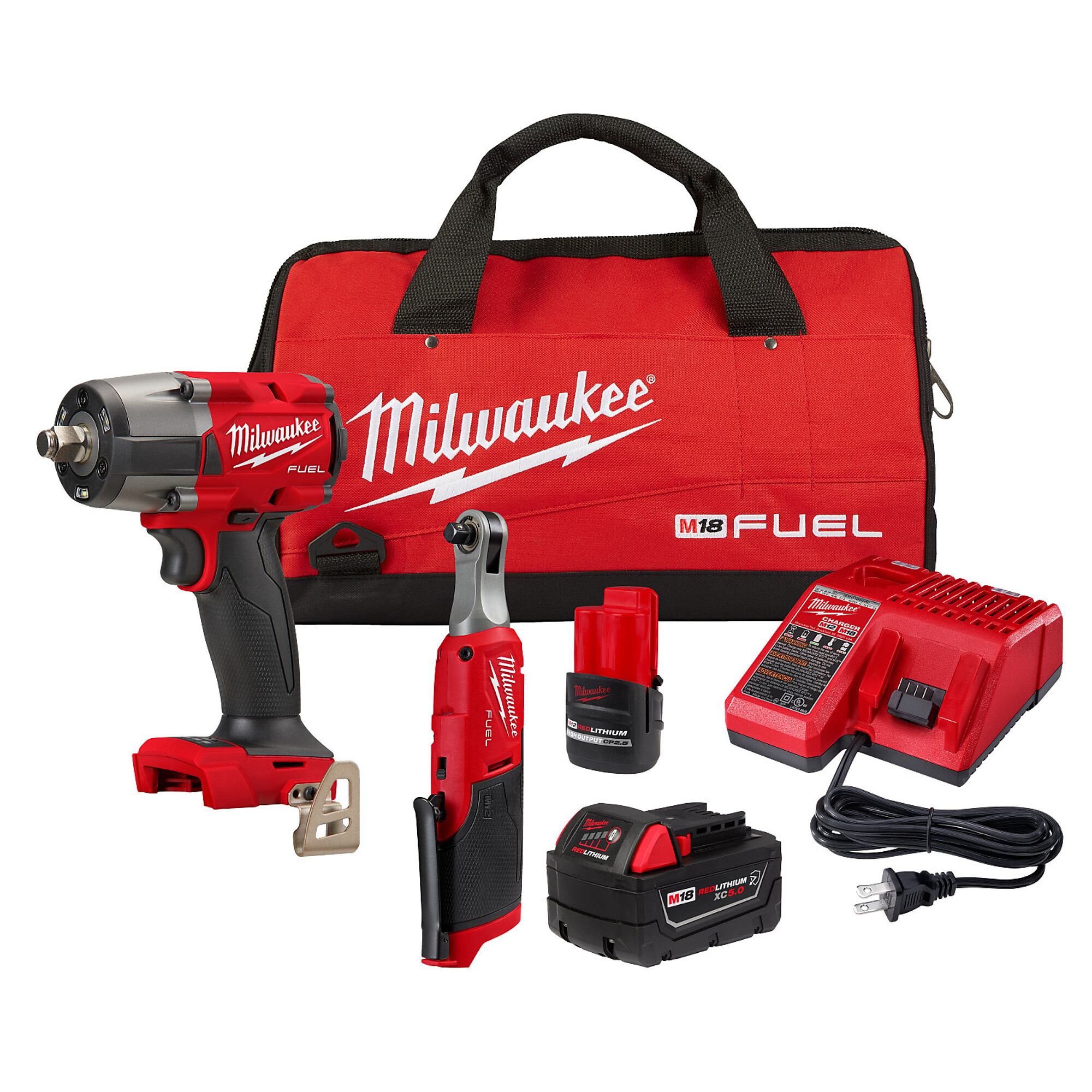 Milwaukee M18 and M12 FUEL 2-Tool Combo Kit, 1/2in. Chuck, Model# 3890 ...