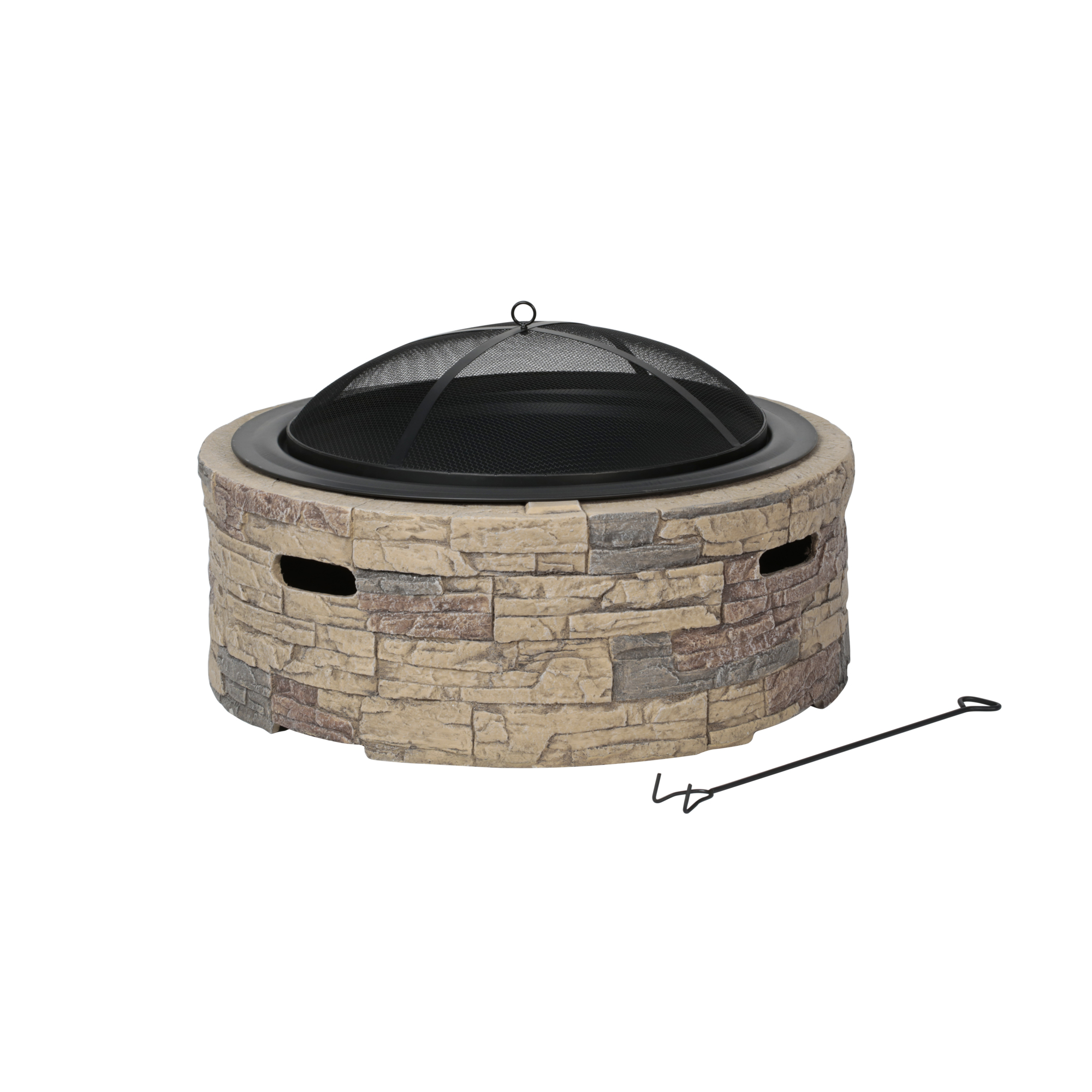 Heatmaxx, 35” Cast stone fire pit, Diameter 35 in, Model# SRFP97C ...