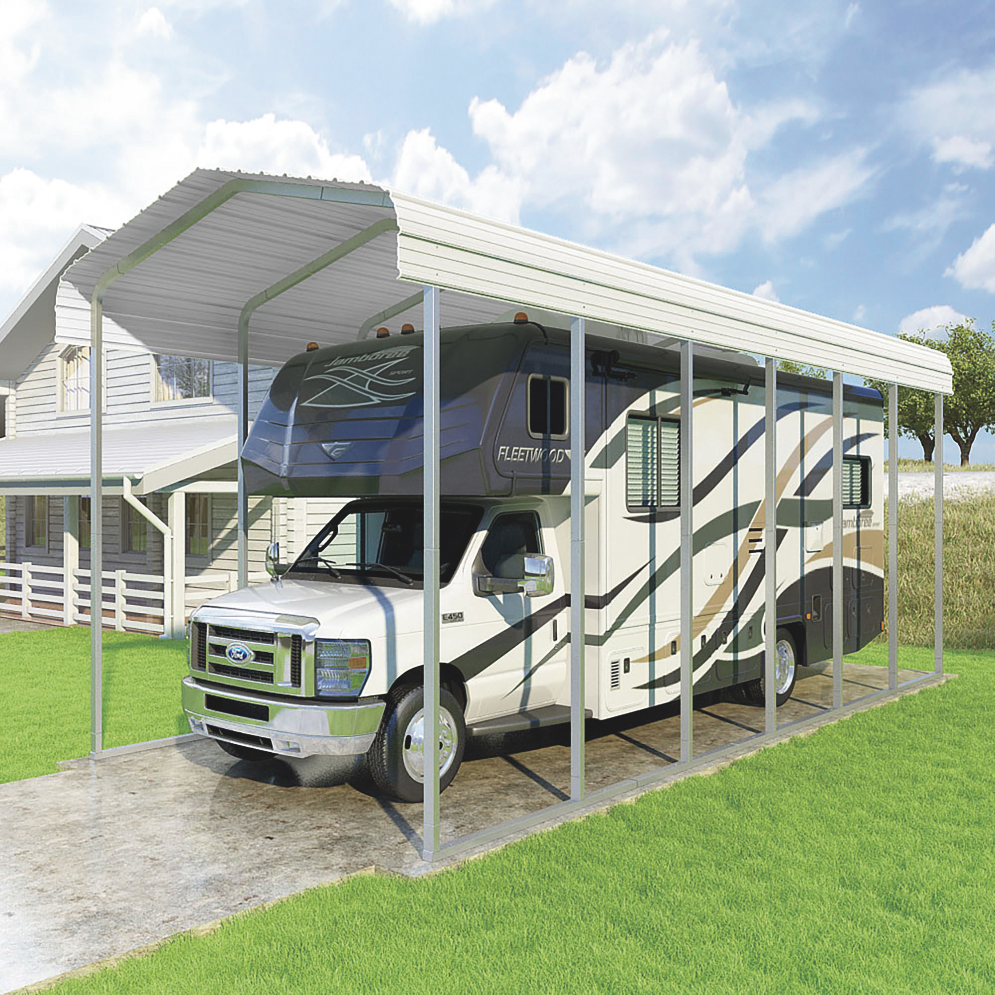 VersaTube Carport RV Storage Shelter - 29ft.L x 12ft.W x 12 1/2ft.H ...