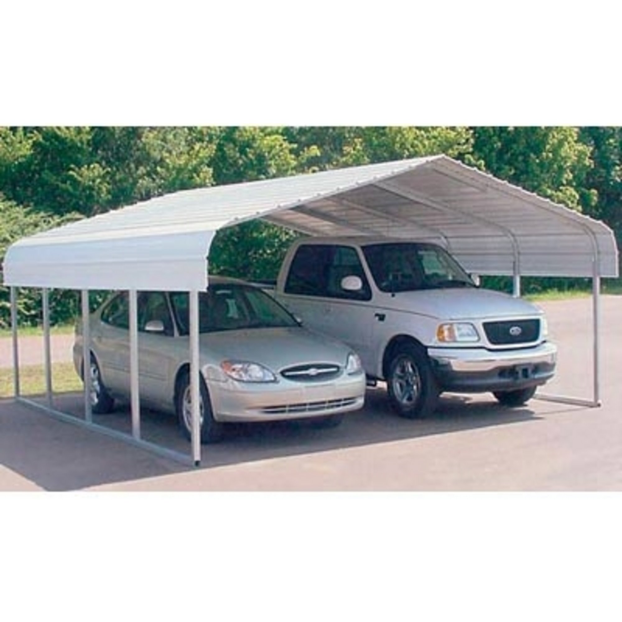 VersaTube Two-Vehicle Steel Shelter — 20ft.L x 24ft.W x 7ft.H ...