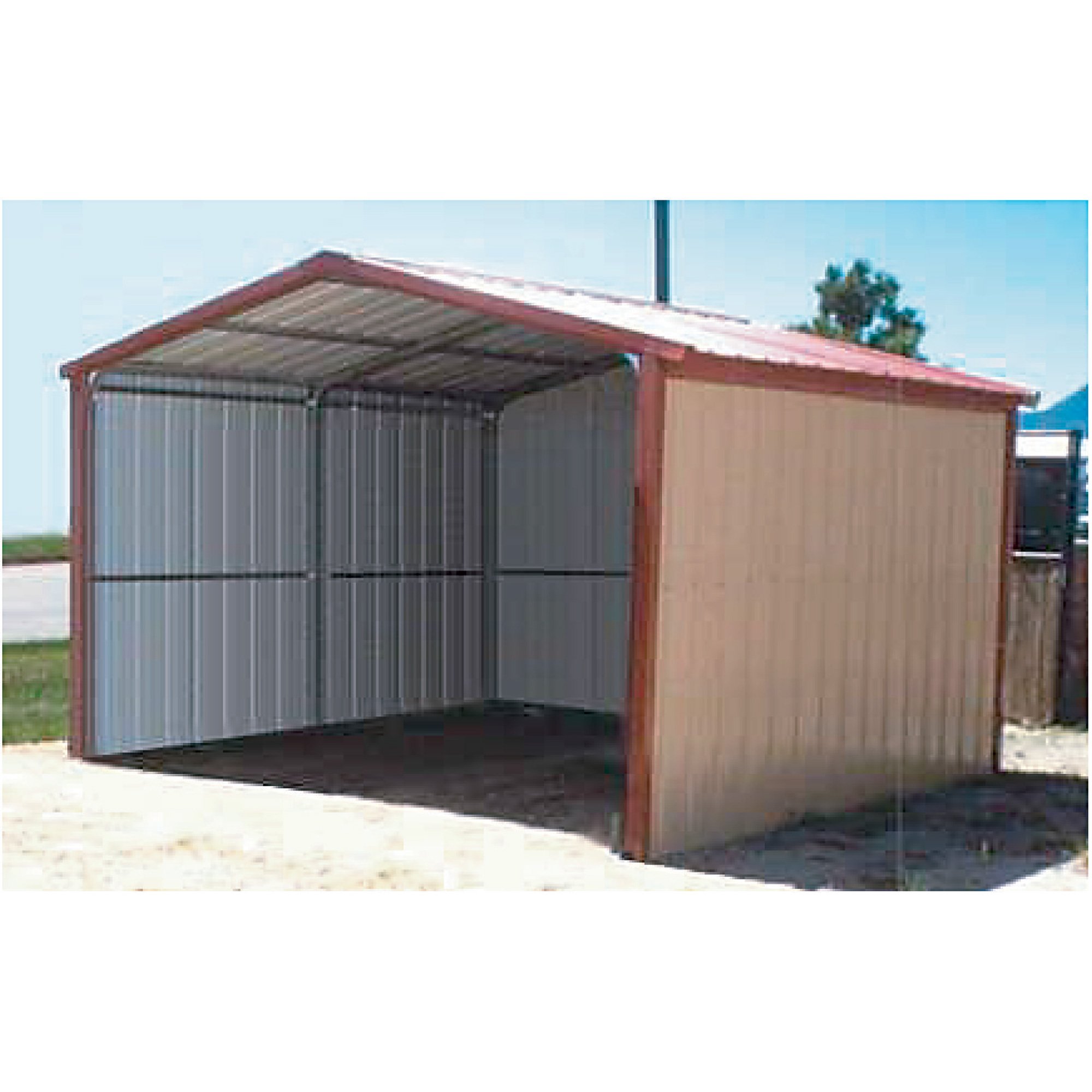 VersaTube 12ft. x 12ft. x 7.5ft Horse Loafing Shed — Blue Siding, Stone ...