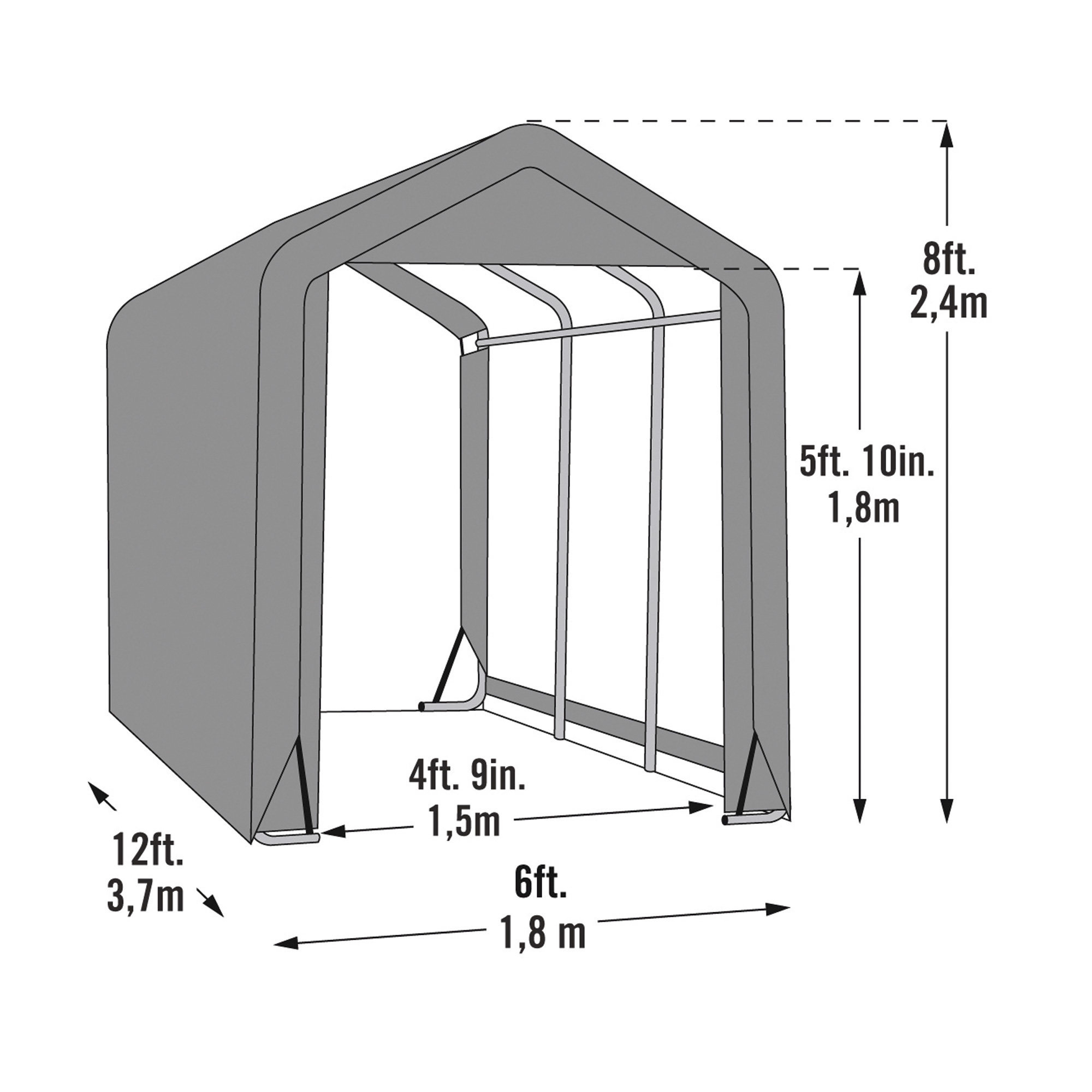 ShelterLogic Sport Shed-in-a-Box Snowmobile/Motorcycle Shed, 12ft.L x ...