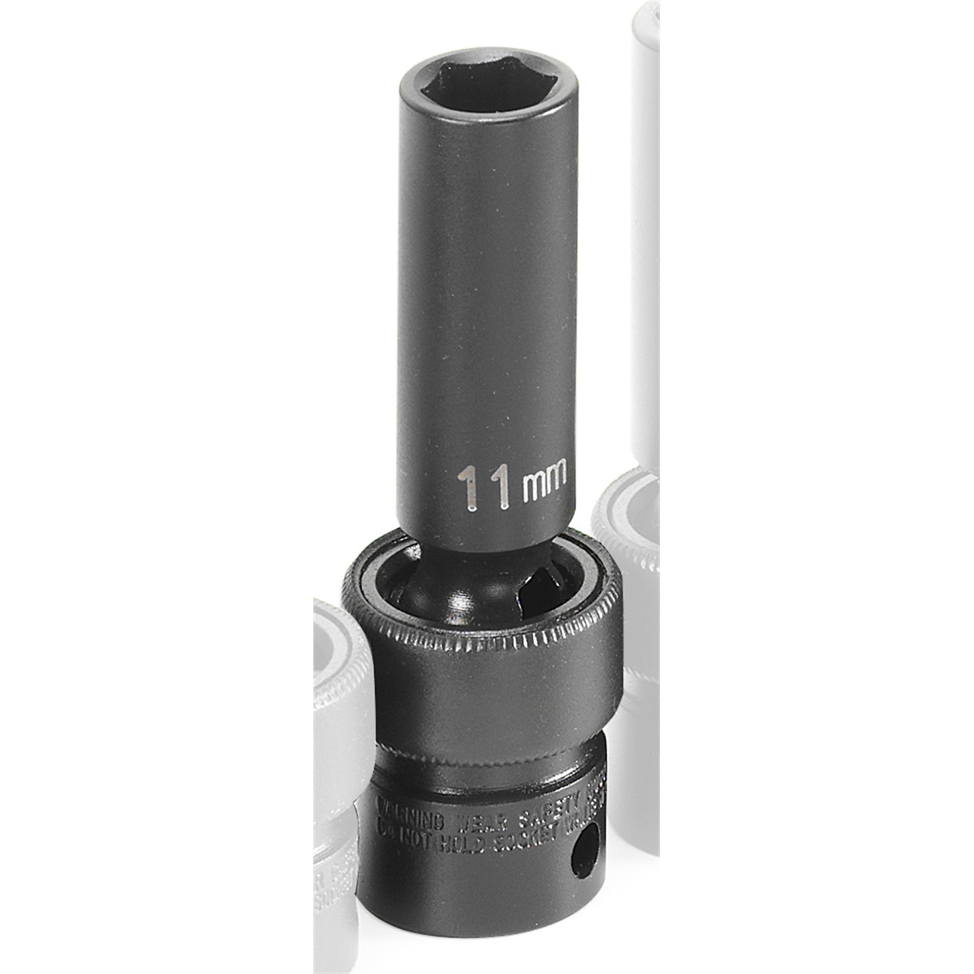 Grey Pneumatic Impact Universal Socket - 11mm, 3/8in. Drive, 6-Point ...