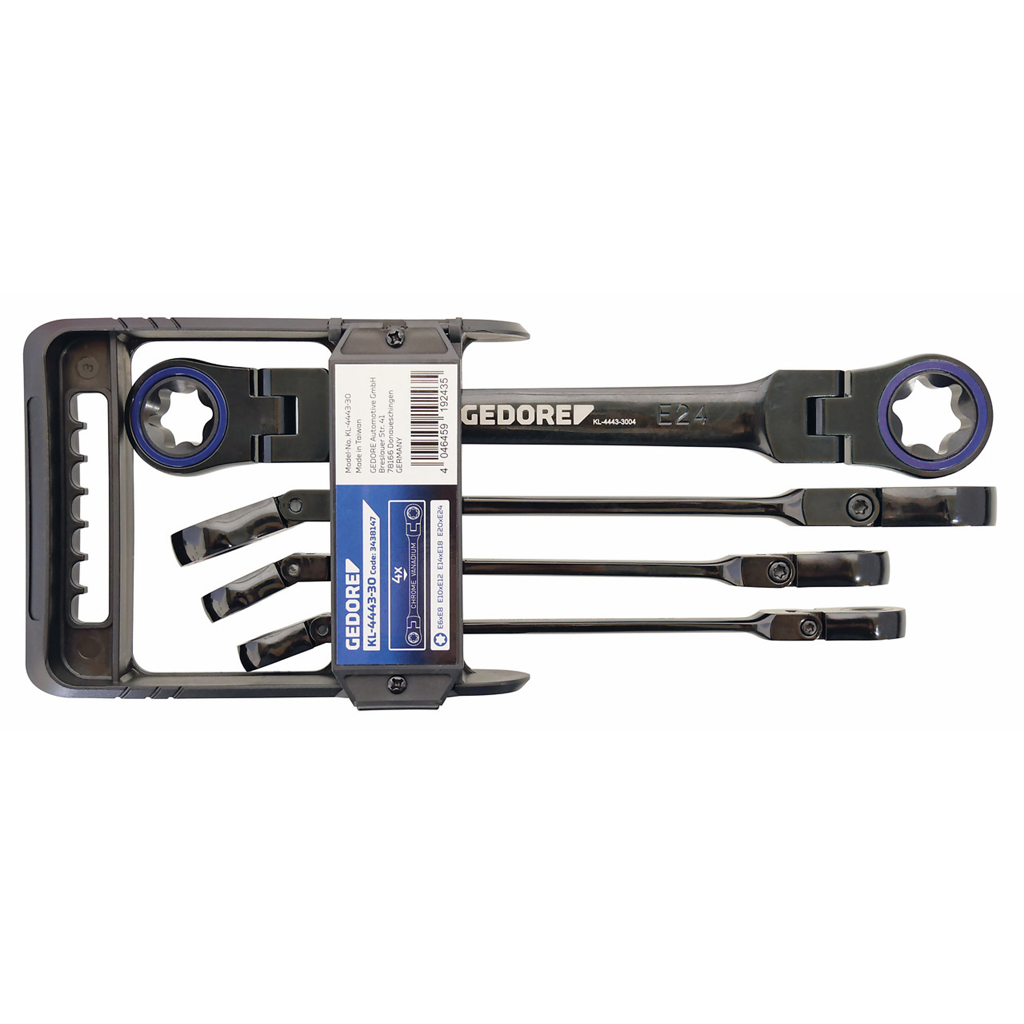 Gedore, Double-jointed ratchet spanner set, Model# KL-4443-30 ...