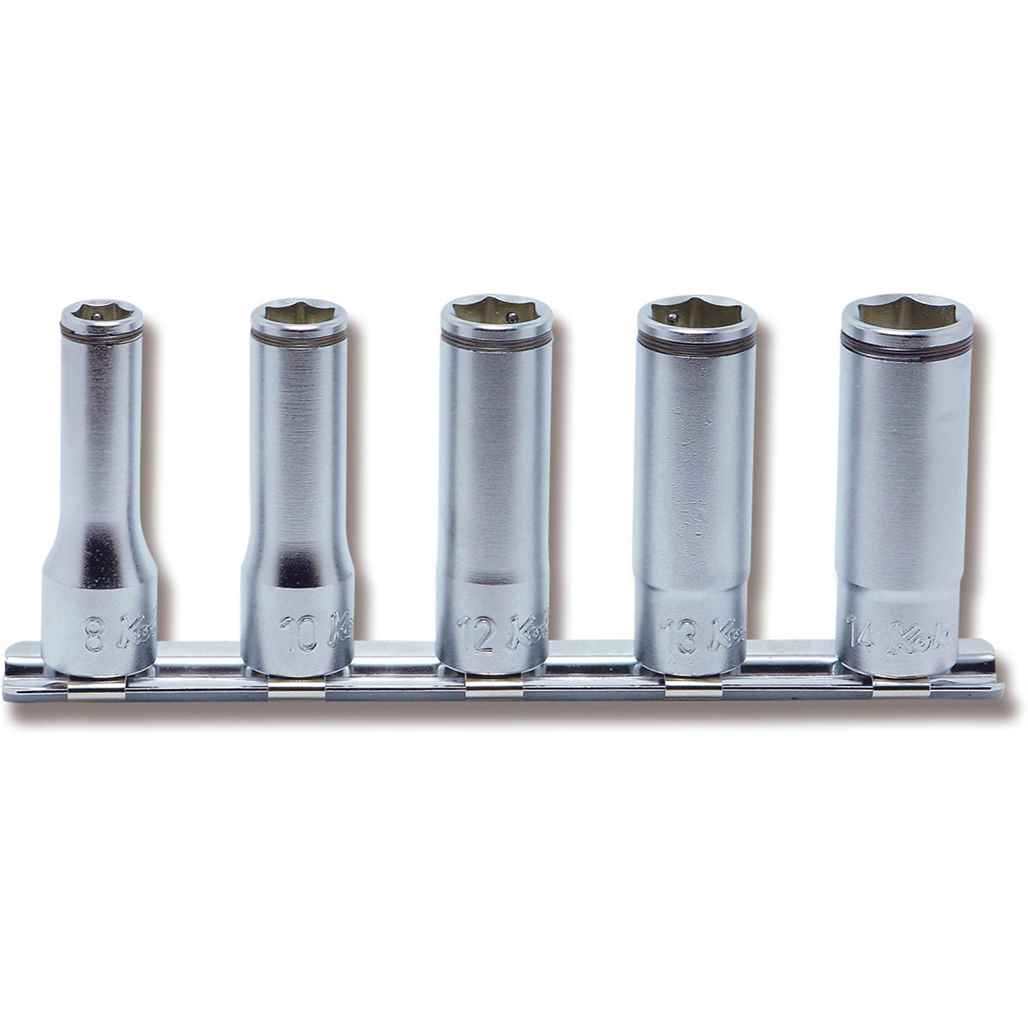 Ko-ken USA, 3/8 Sq. Dr. Deep NUT GRIP Socket Set 8mm-14mm -, Model ...