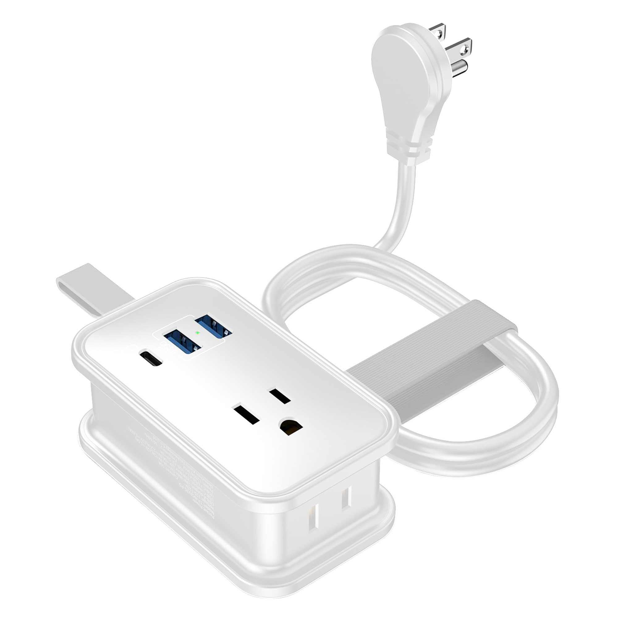 Uncaged Ergonomics, Portable Power Strip w/3 AC Outlets 3 USB Ports ...