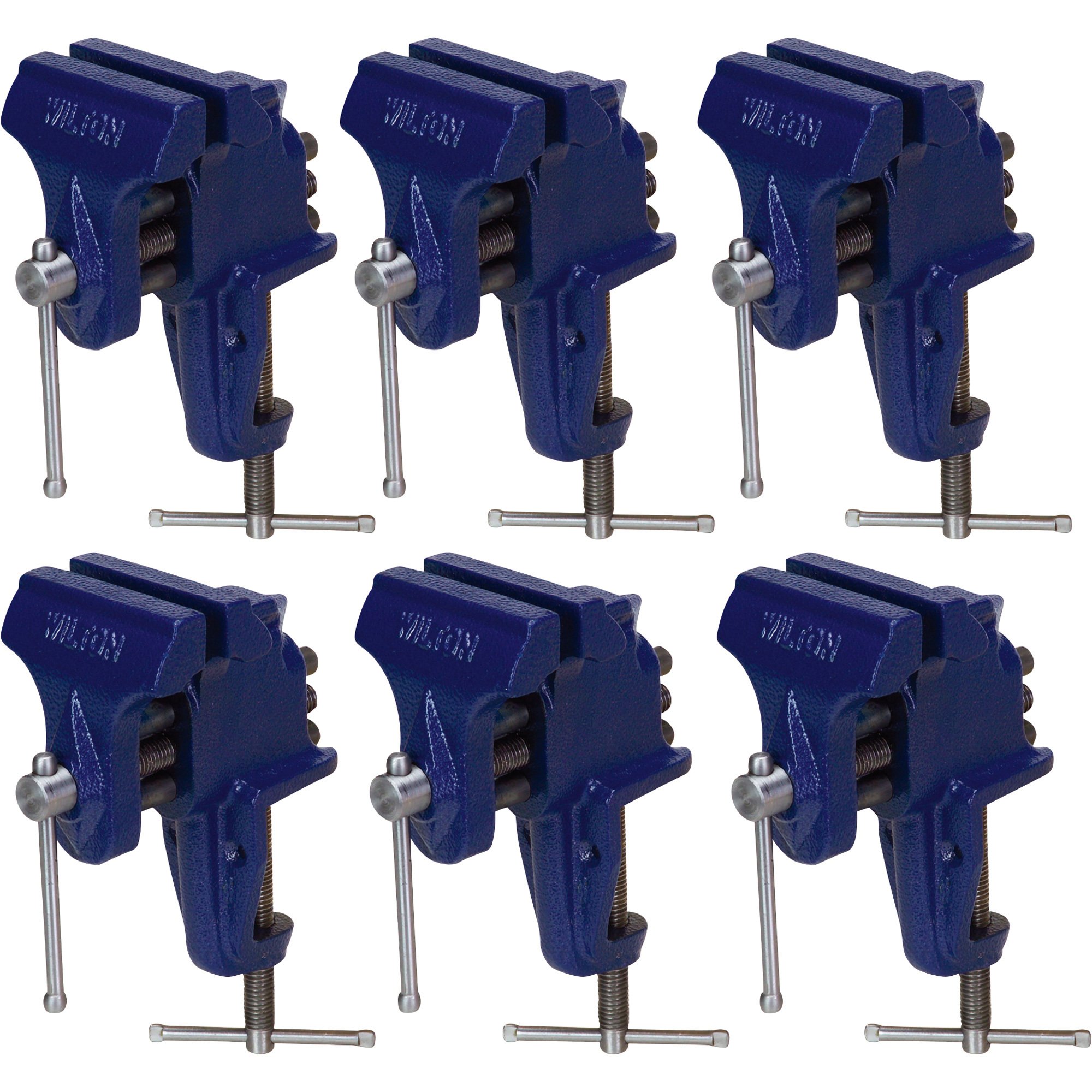 WIlton Clamp-On Bench Vise with Stationary Base — 6-Pack, 3in. Jaw ...