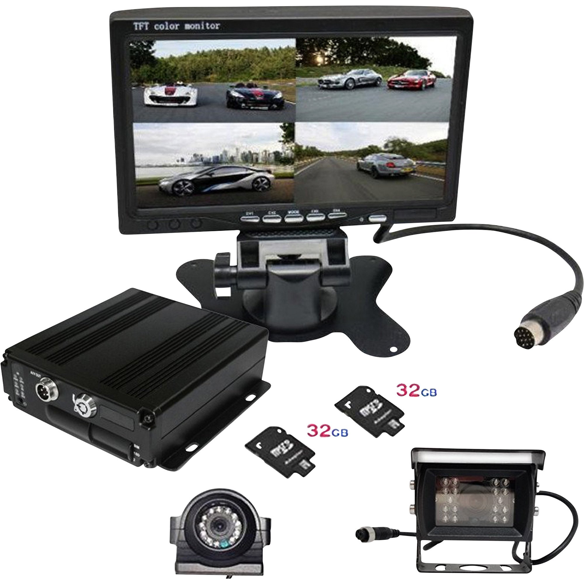 Top Dawg 4-Channel Trucker MDVR System with GPS — Two 720P Cameras, 7in ...