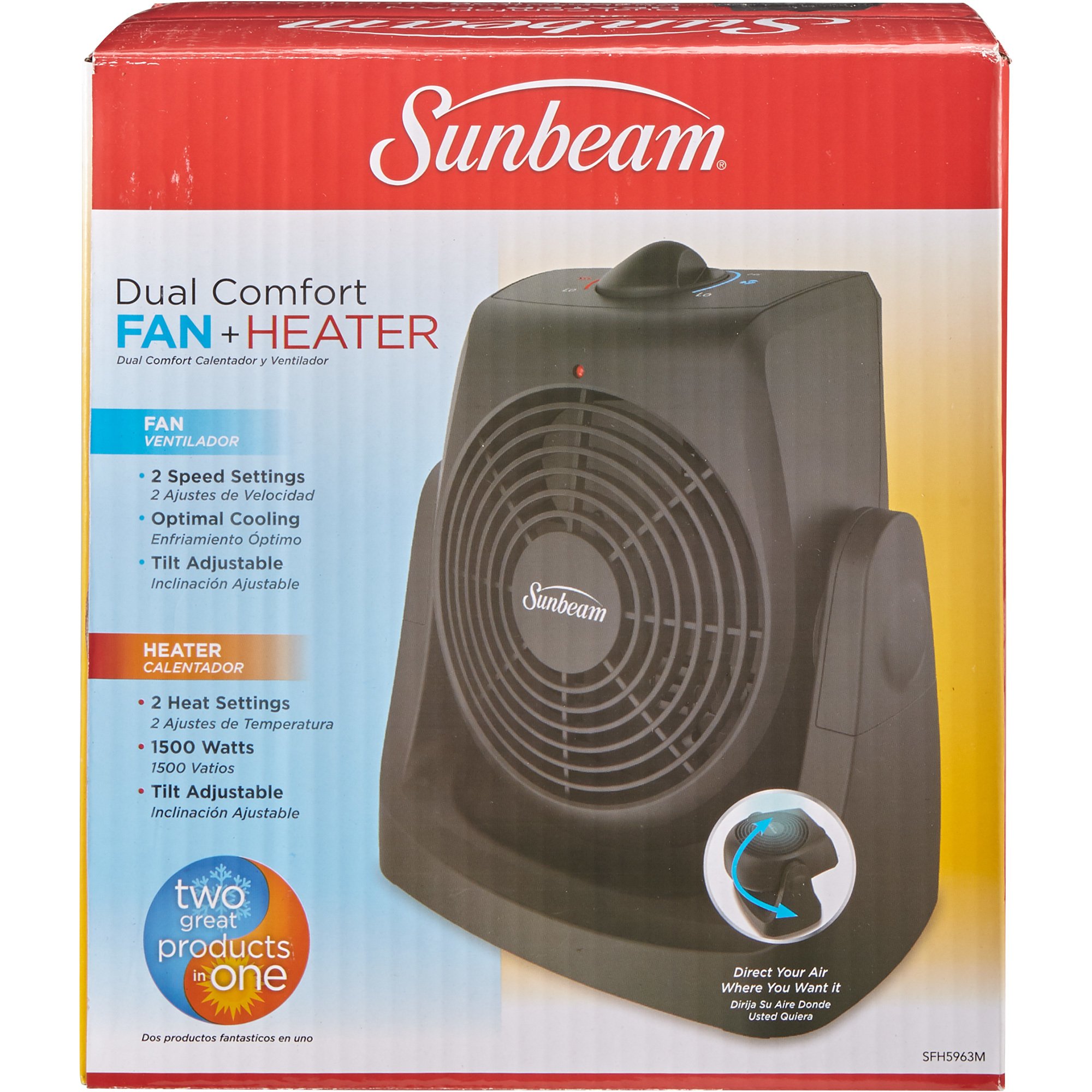 Sunbeam Dual Comfort Heater and Fan — 1500 Watt, 120 Volt, Model ...