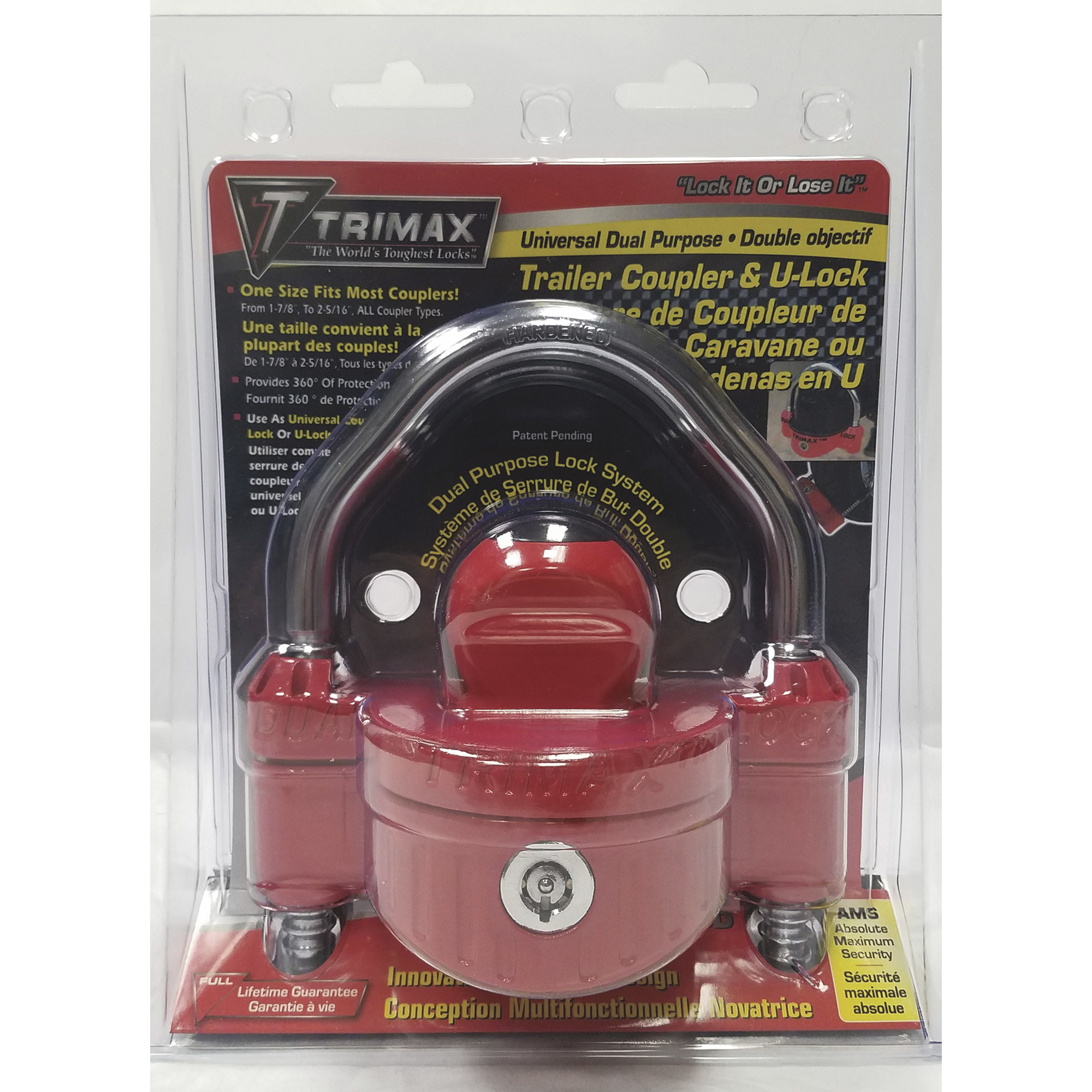 Trimax Universal Narrow Body 1/2in. Steel Shackle Dual Coupler Lock ...