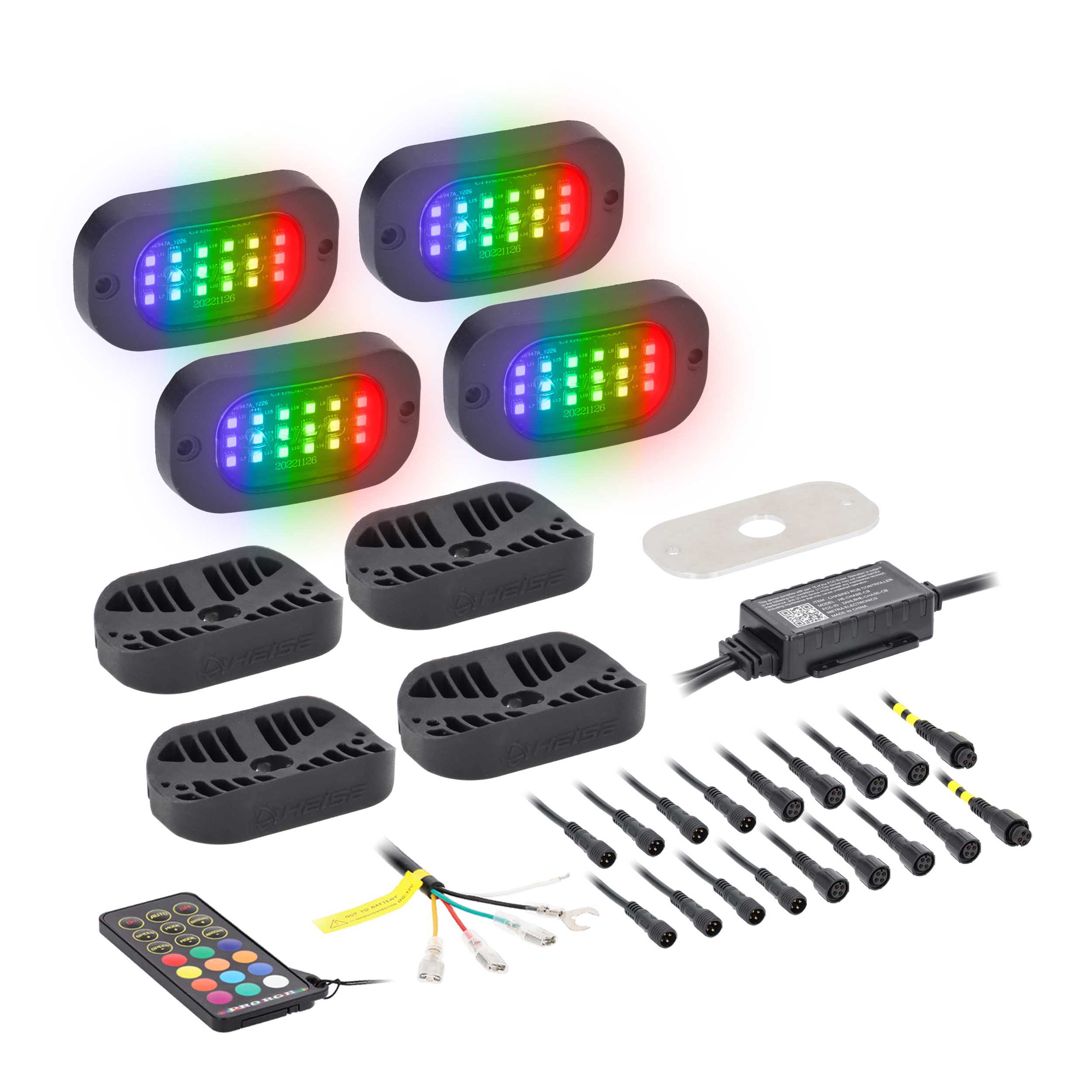 Heise, Chasing Lights Series Rock Light Kit, 4-Pack, Light Type LED ...