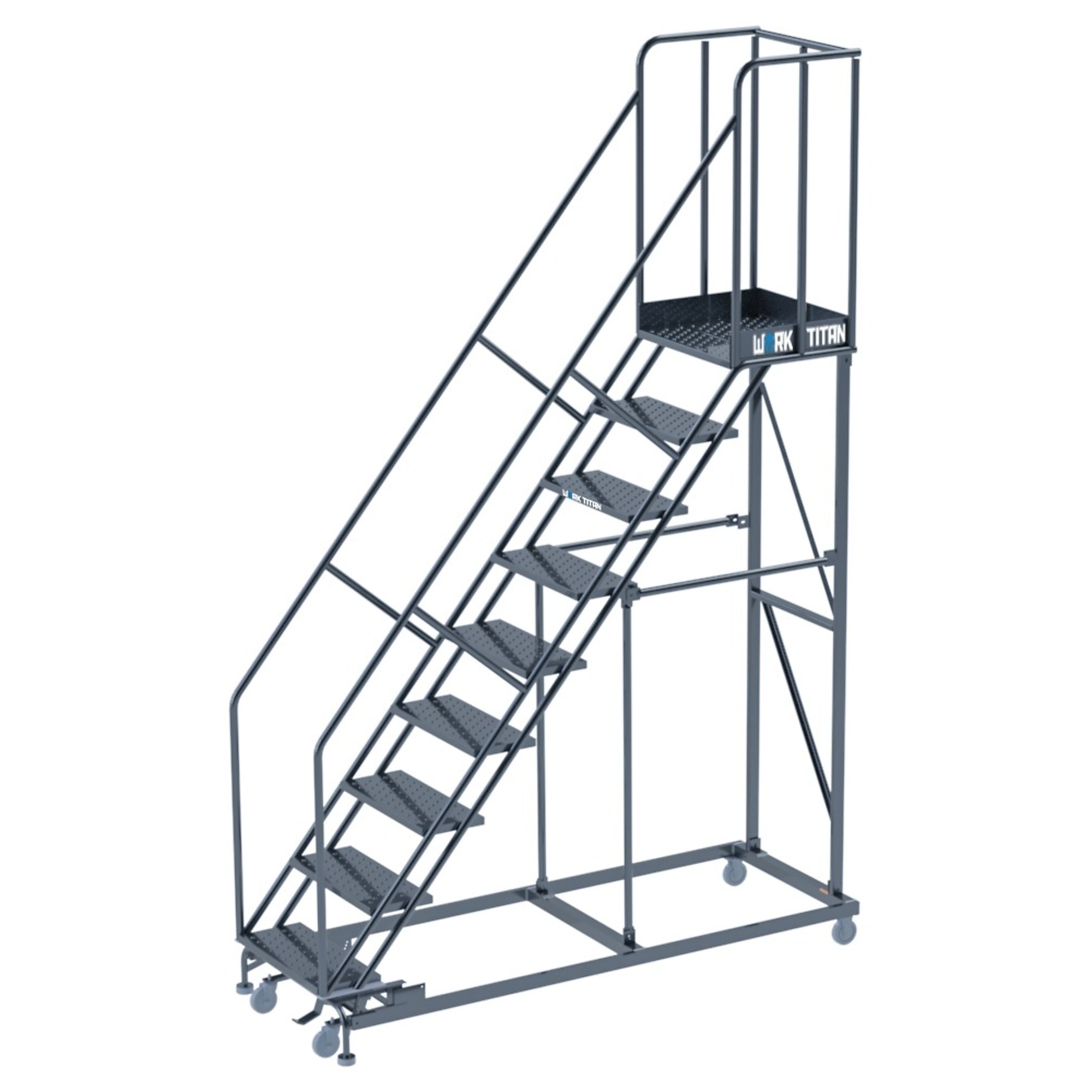 Ballymore, 9 Step Work Titan Ladder- 800 lb. Capacity, Overall Height ...