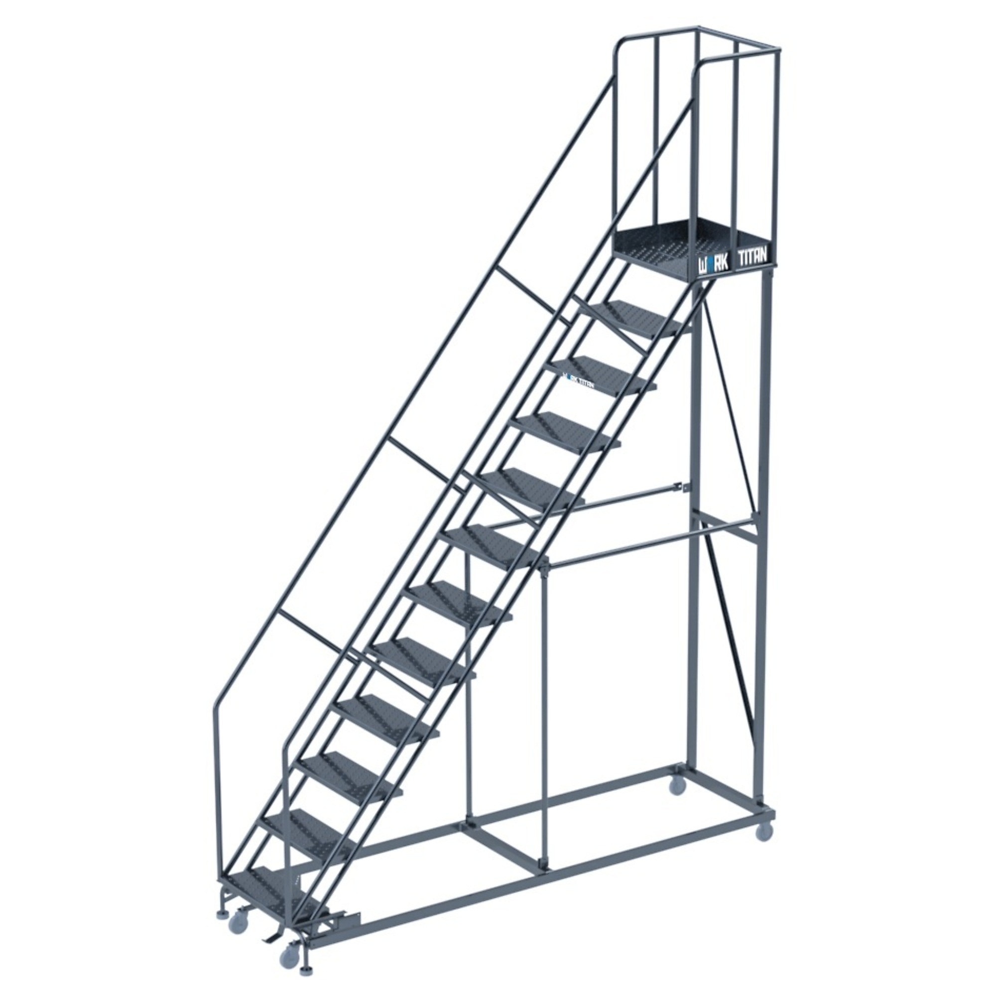 Ballymore, 12 Step Work Titan Ladder- 800 lb. Capacity, Overall Height ...
