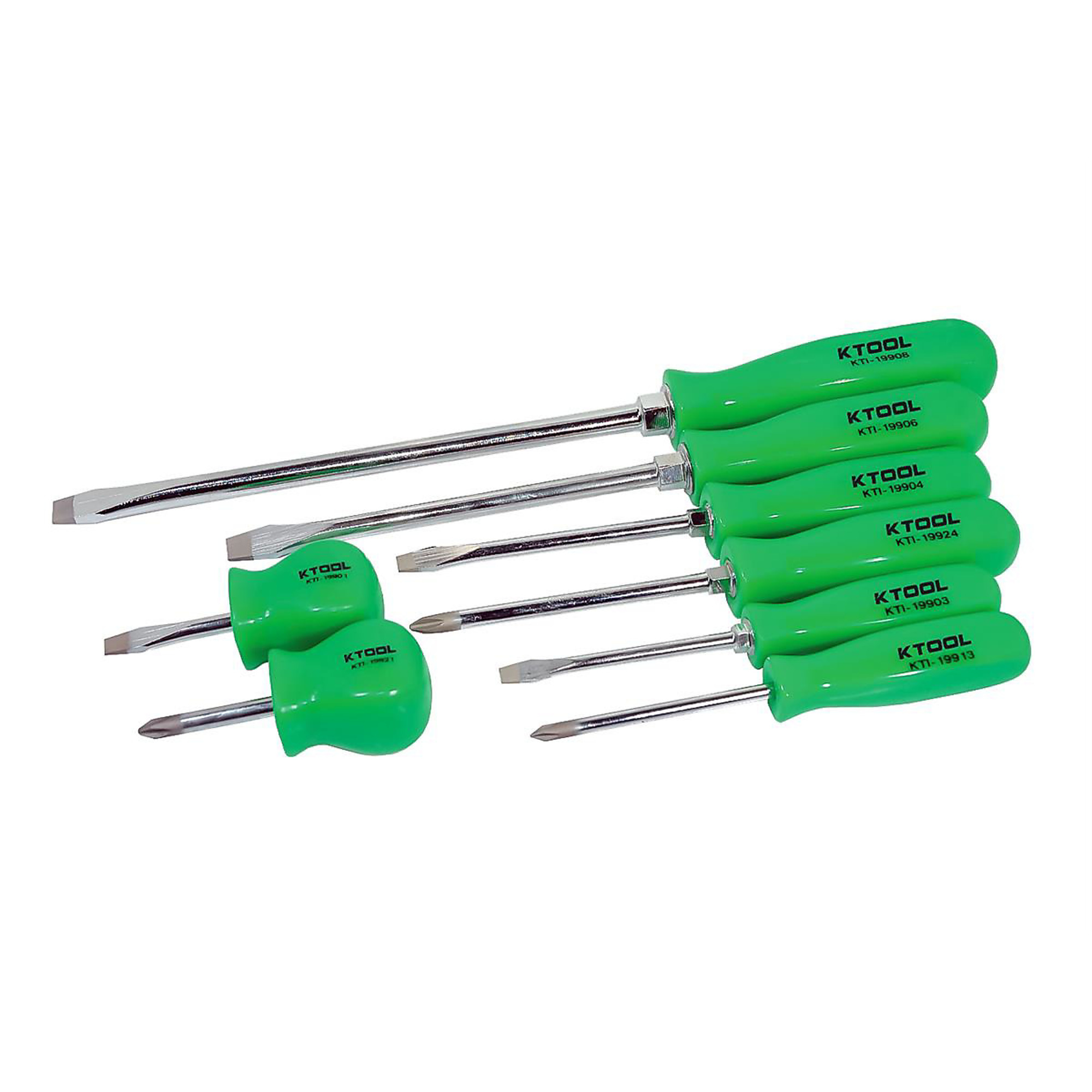 K Tool International 8-Piece Screwdriver Set - Green Square Handles ...