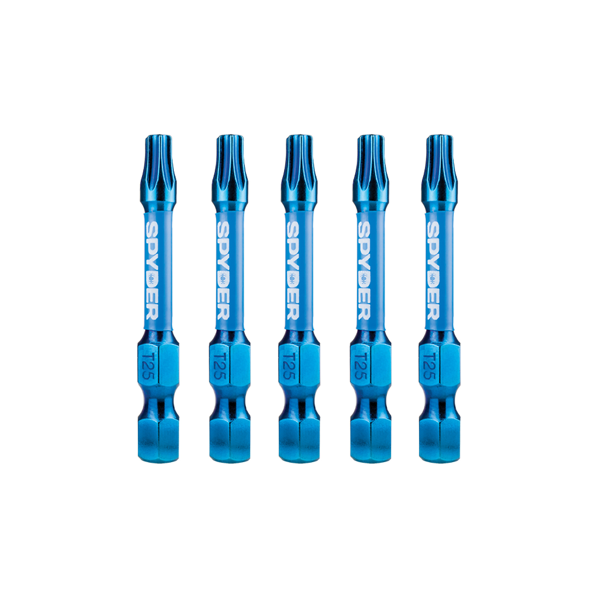 SPYDER Mach-Blue™, 5Pc 1/4in. X 2in. Mach-Blue Impact Driver Bit, T25 ...
